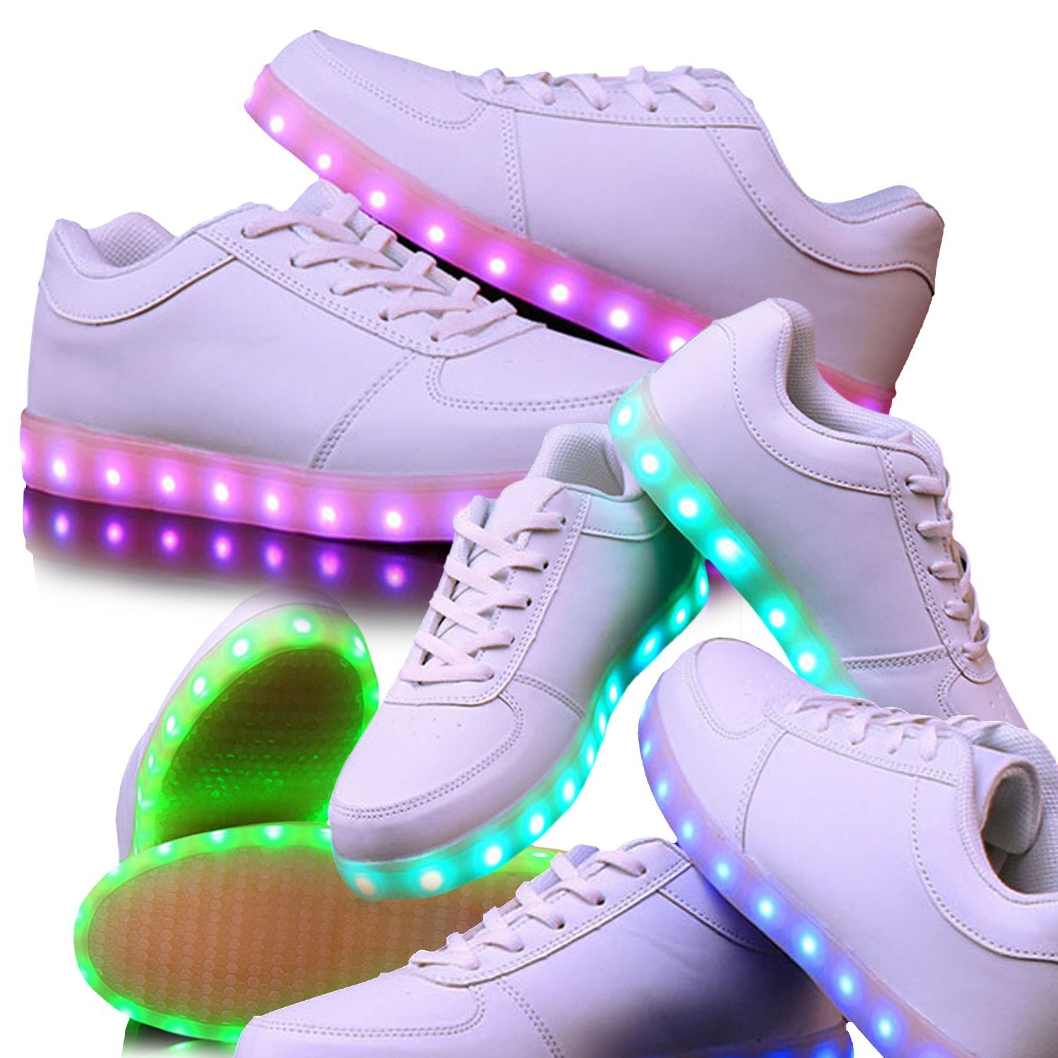 Buy Monika Creations Unisex USB Rechargeable White LED Simulation Shoes ...