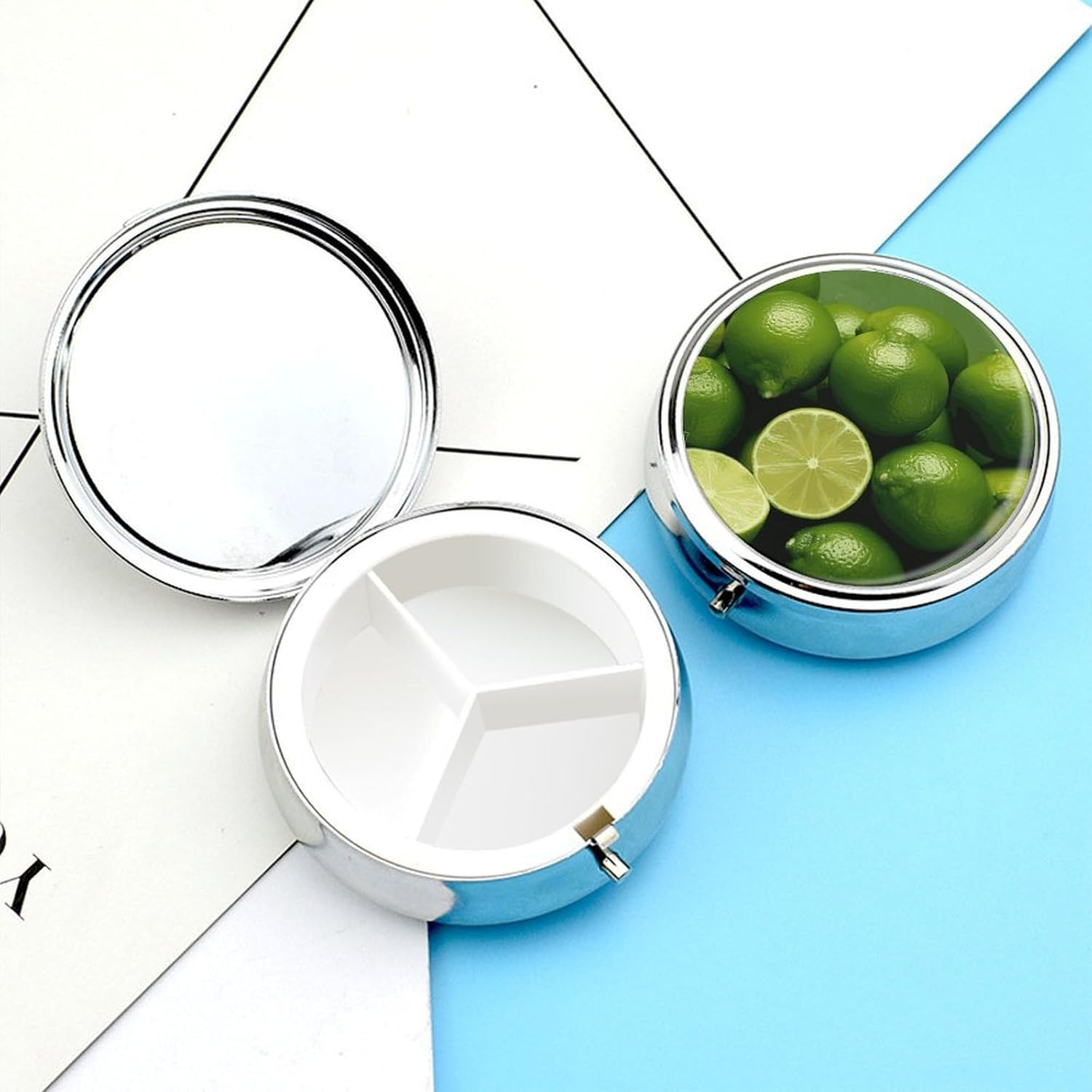 Amazon.com: Pill Box Round Small Container for Pills Pocket Pill Case ...
