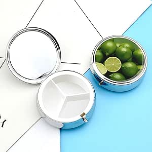 Amazon.com: Pill Box Round Small Container for Pills Pocket Pill Case ...