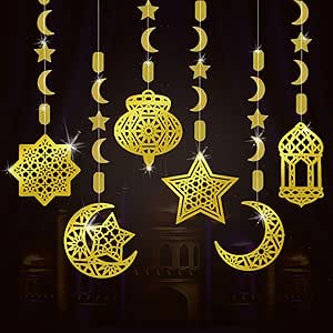 Amazon.com: AhfuLife Ramadan Mubarak Eid Decorations for Home, 6 PCS ...