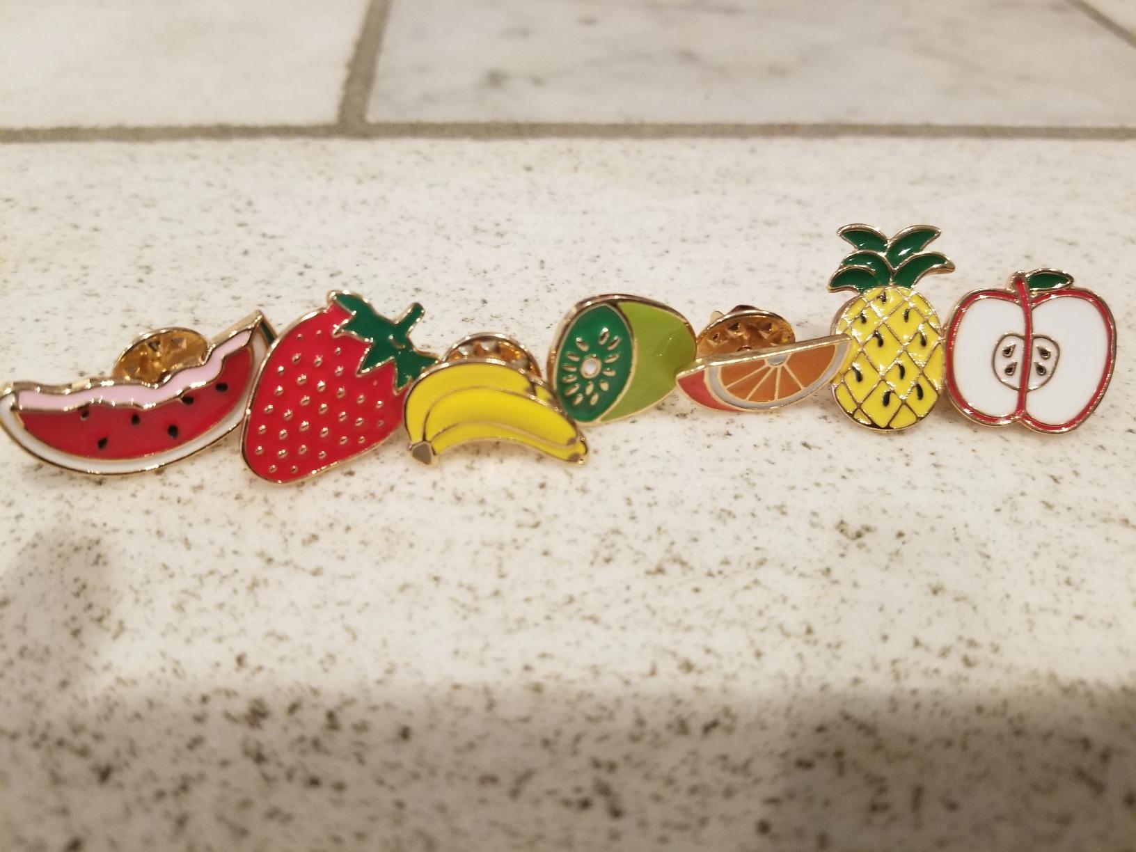 Amazon.com: VEINTI+1 Fruit Enamel Pins Cute Watermelon Strawberry ...