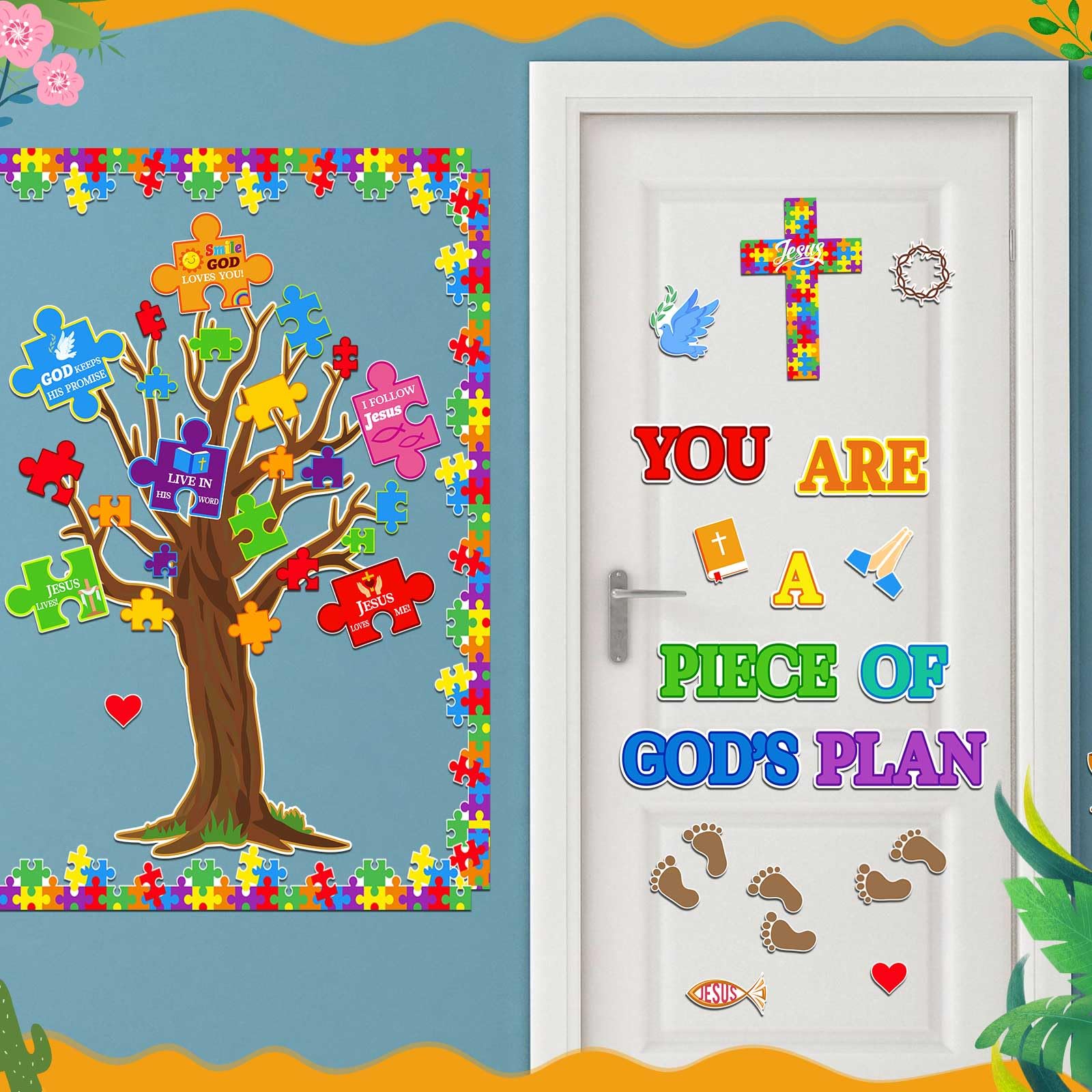 Snapklik.com : Pasimy 70 Pcs Christian Classroom Bulletin Board ...