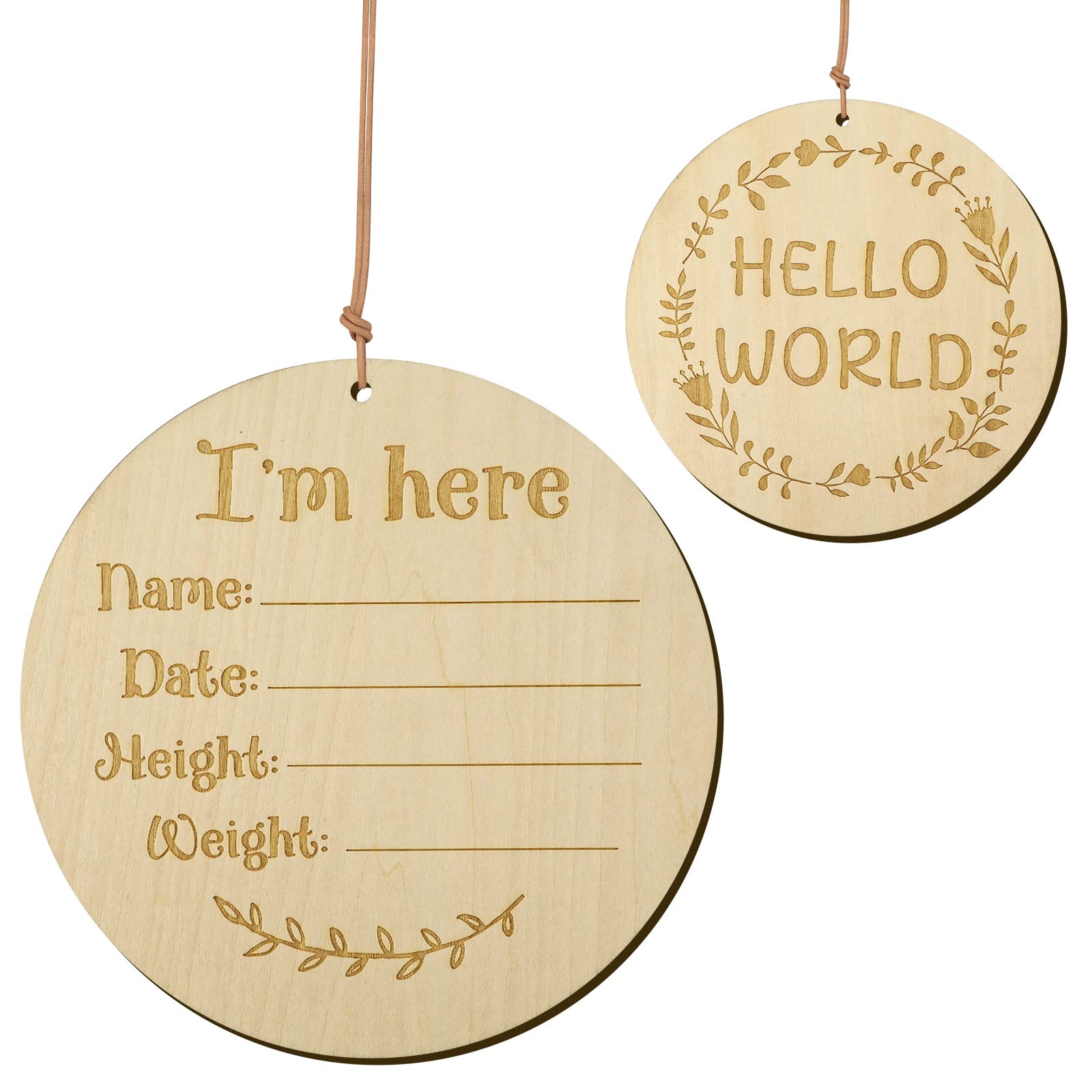 Snapklik.com : LUTER Wooden Baby Birth Announcement Sign, 5.9in Round ...