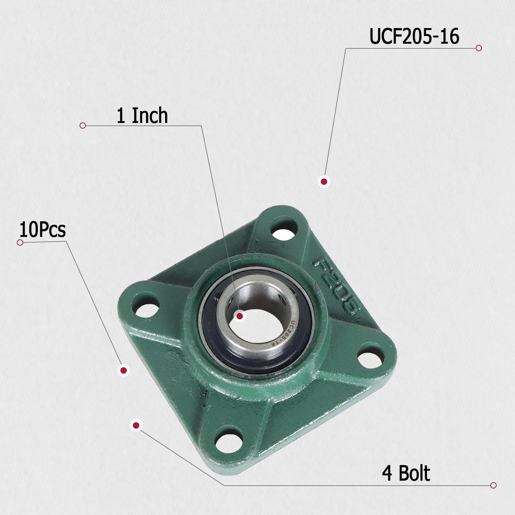 Snapklik.com : Findmall 10Pcs UCF205-16 Pillow Block Bearing 1 Inch Bore Pillow Block Bearings ...