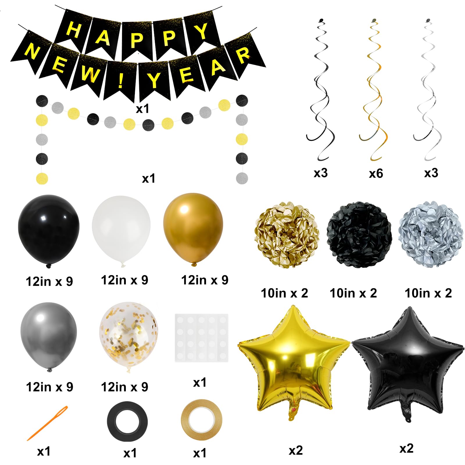 Snapklik.com : RUBFAC New Years Eve Party Supplies 2024, Happy New Year ...