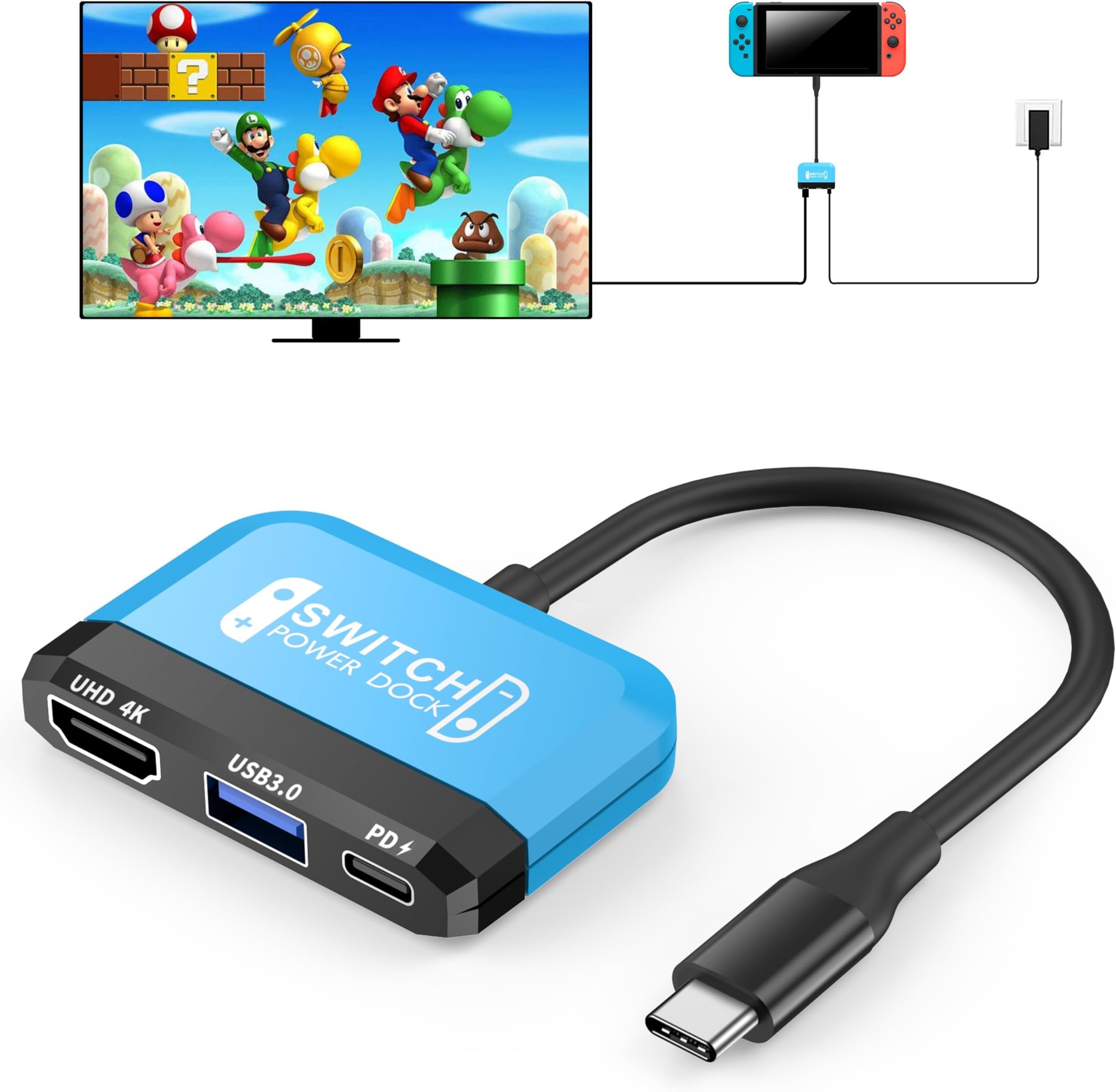 Switch Dock für Nintendo Switch/OLED Switch, 3 in 1 Switch TV Adapter ...