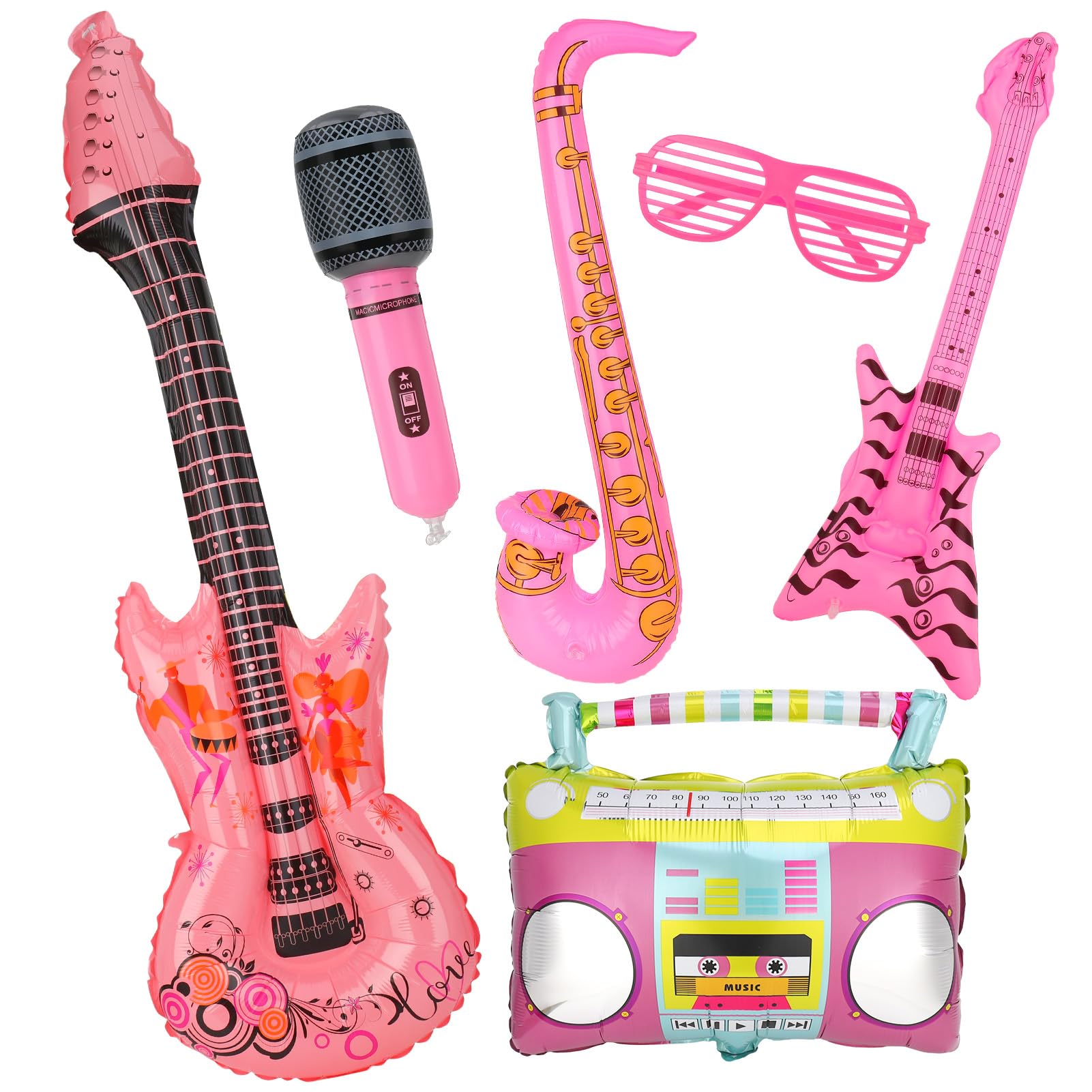 Candcamp 6 Pcs Inflatable Party Props, Photo Booth Props with Glasses ...