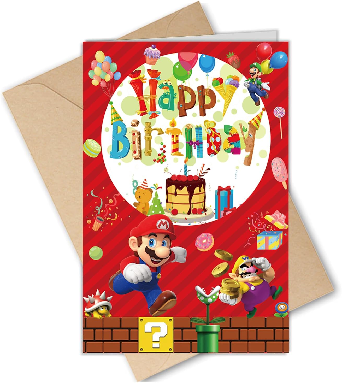 Amazon.com : Mario Kart Mario Happy Birthday Card - Hope It's Great ...