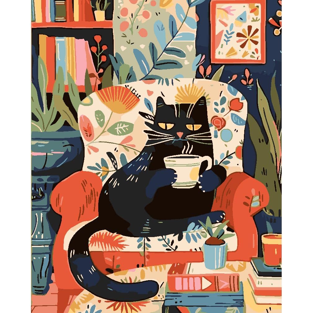 Amazon.com: tigdtiu Cat Paint by Number for Adults Beginner, Animal ...