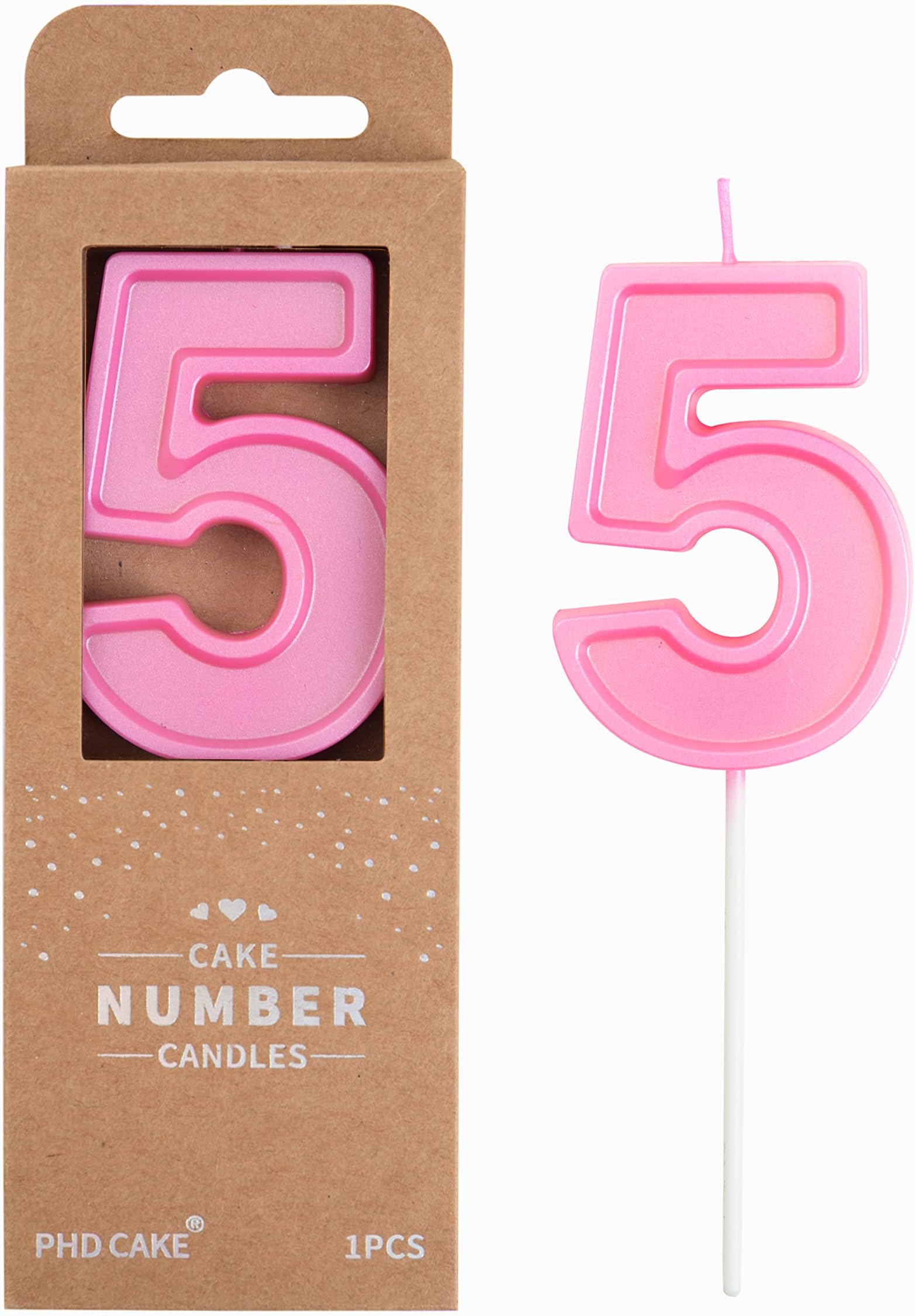 Amazon.com: Amscan #5 Large Glitter Birthday Candle | Purple | Party ...