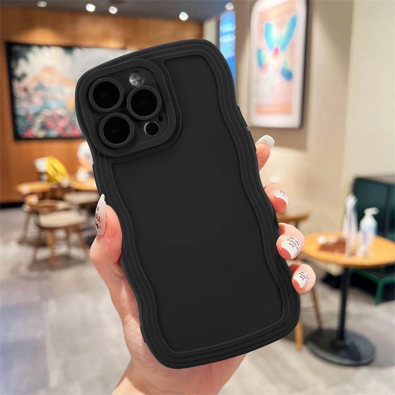 Amazon.com: UEEBAI Wave Frame Case for iPhone 16 Pro Max Phone Case ...