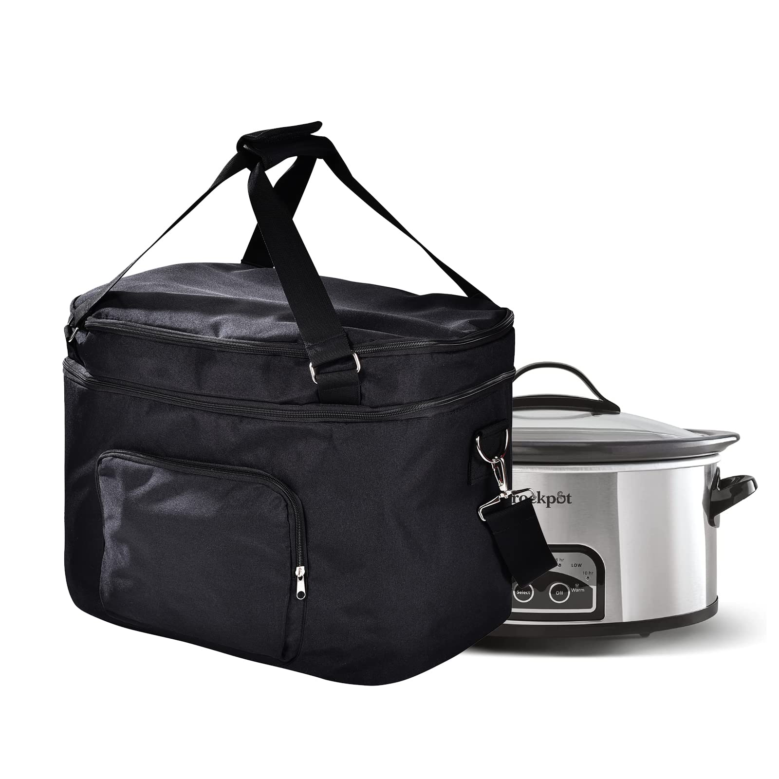 Amazon.com: Double Layers Slow Cooker Bag，Carry Case with Top Zip ...