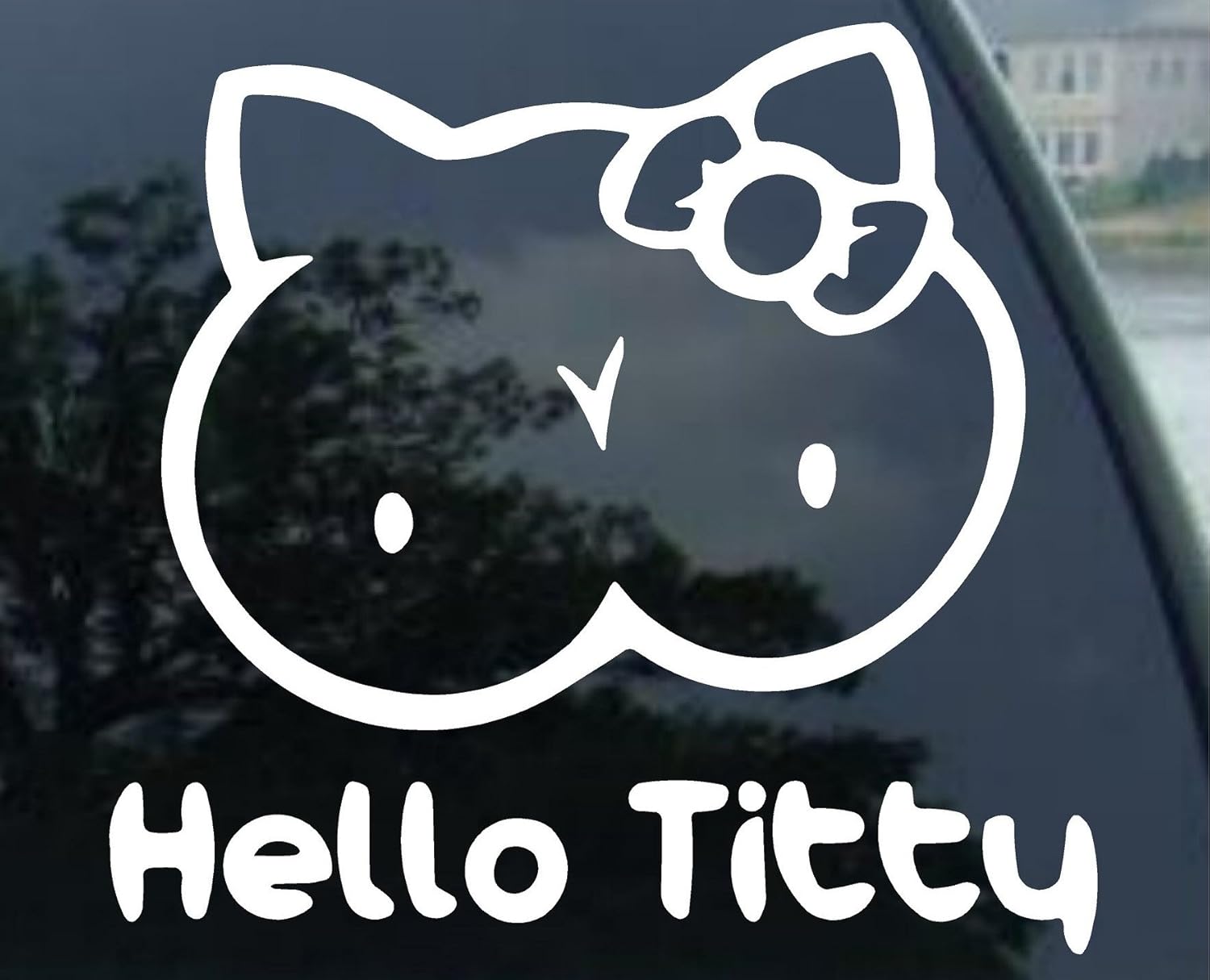 Amazon.com - Hello Titty Sticker Funny Boobs Parody Vinyl Decal Ta-Tas Boobies JDM Drift Gift ...