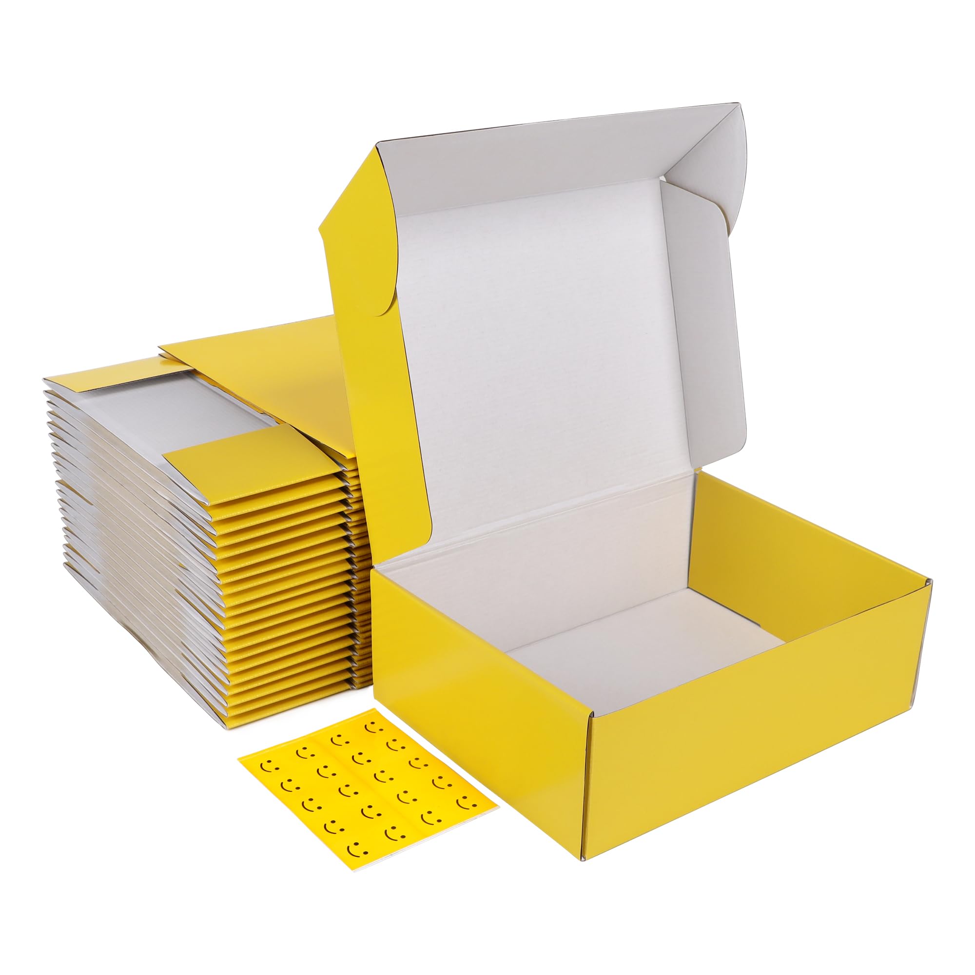 MEBRUDY 12x9x4 Inches Shipping Boxes Pack of 20, Yellow Corrugated ...
