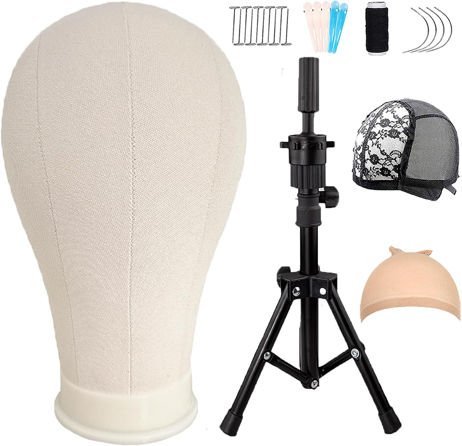 Amazon.com: Wig Head Canvas Block Head for Wig Making Display Styling ...