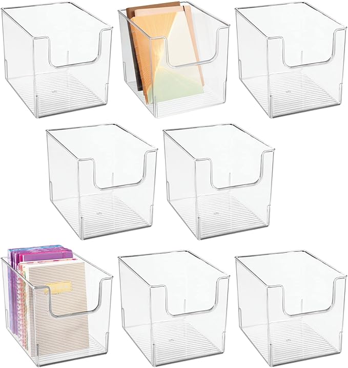 Amazon.com: mDesign Modern Plastic Open Front Dip Storage Organizer Bin ...