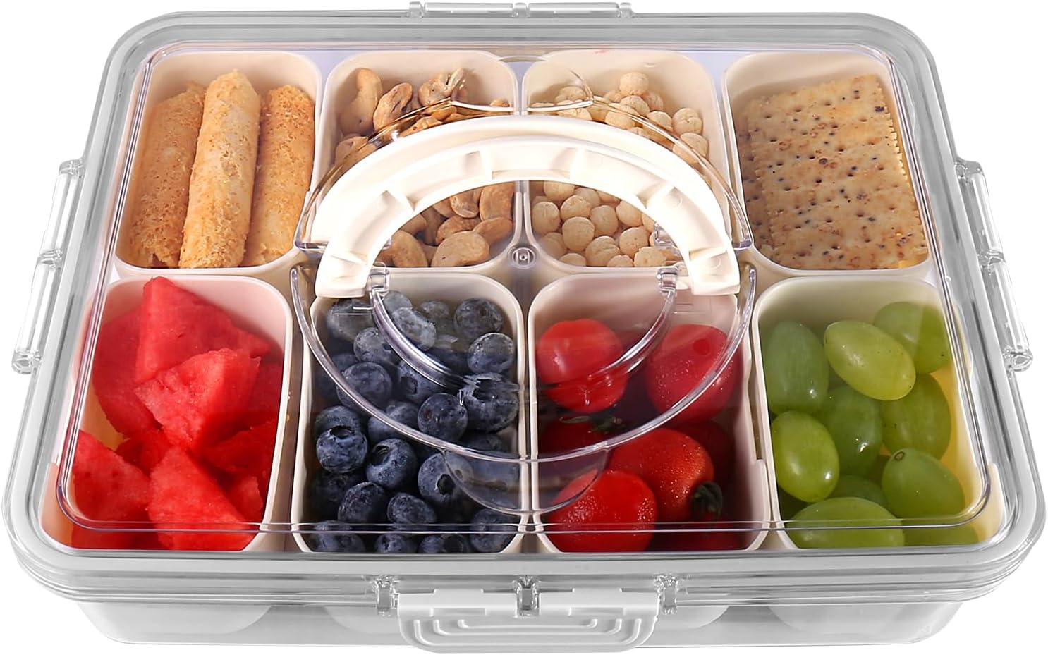 Amazon.com: Portable Snack Tray, Divided Serving Tray with Lid and ...