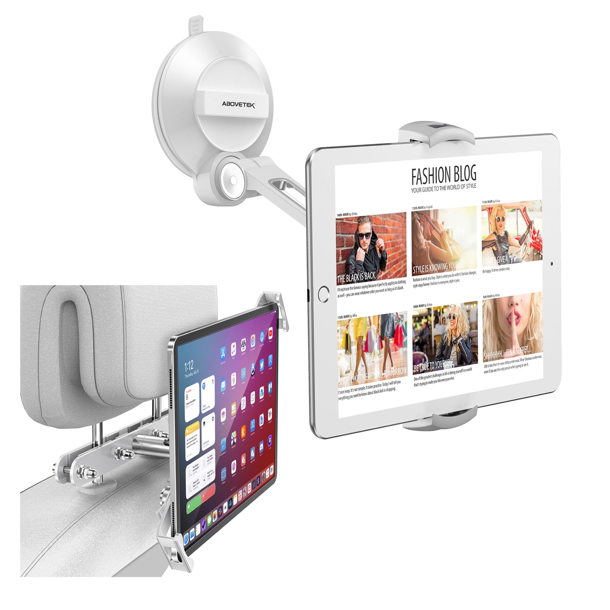 Amazon.com: AboveTEK iPad Suction Mount, Phone Tablet Stand Holder with ...