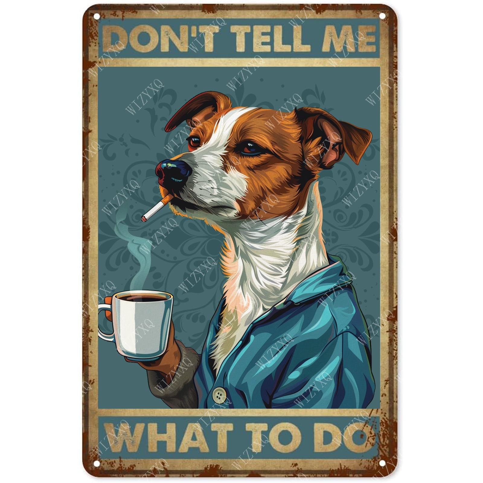 Amazon.com: WIZYXQ Metal Signs Jack Russell Dog Sign Funny Vintage Tin ...