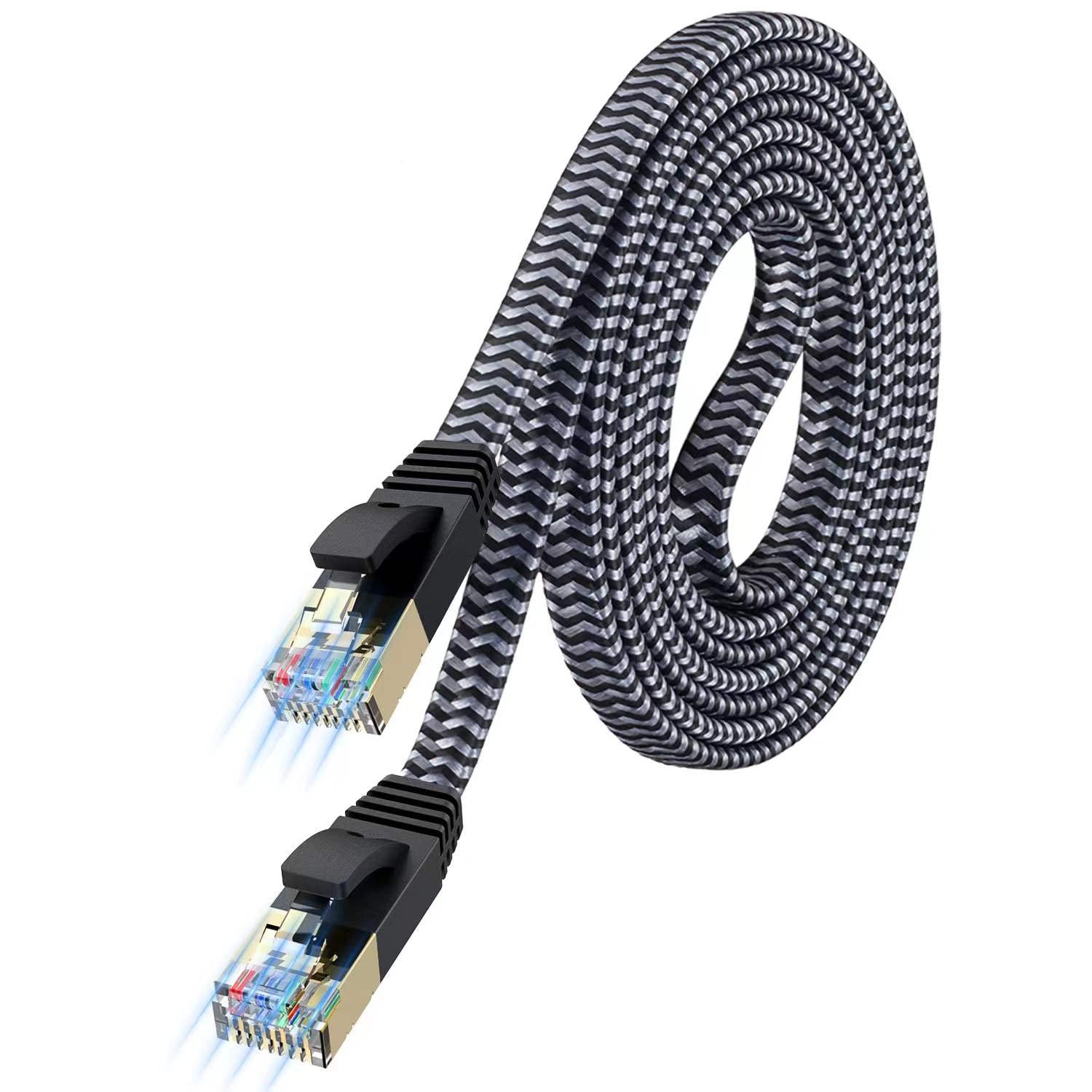 Amazon.com: MORELECS Cat 7 Ethernet Cable 30 ft, Nylon Braided Cat 7 ...