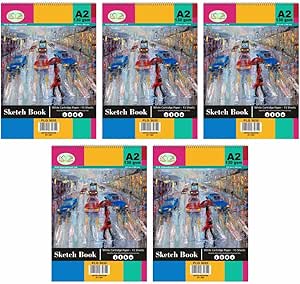 Large A2 Drawing Pad, 15 Sheets of 130 GSM Paper, Spiral Bound Artist Sketch Pad Book, Durable ...