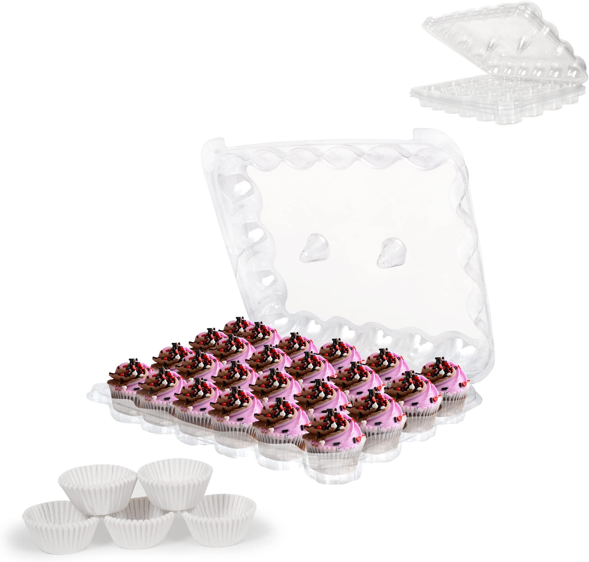 Amazon.com: Stock Your Home 4-Compartment Plastic Cupcake Containers ...