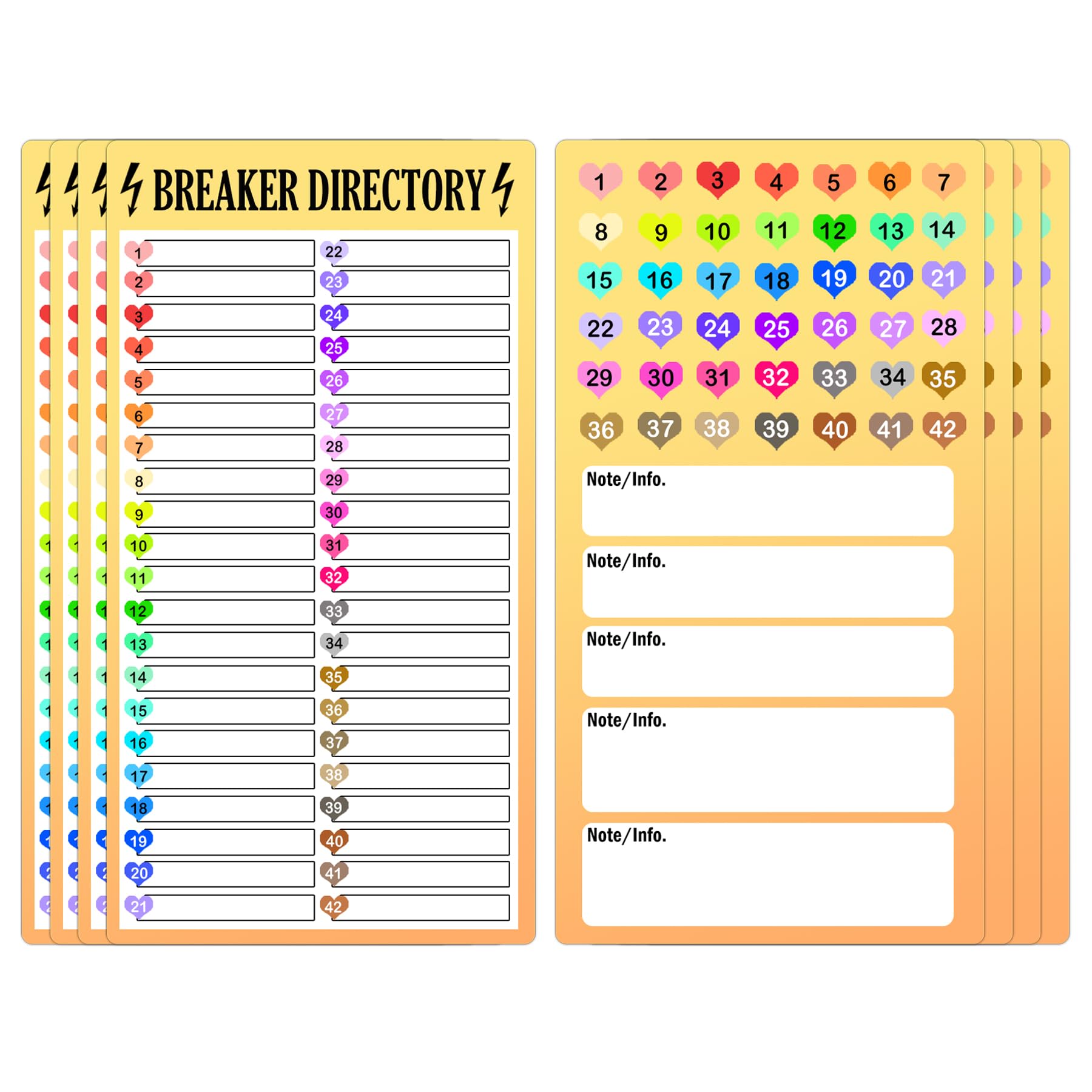 Amazon.com: 6 Sheets Circuit Breaker Directory Label Electric Fuse ...