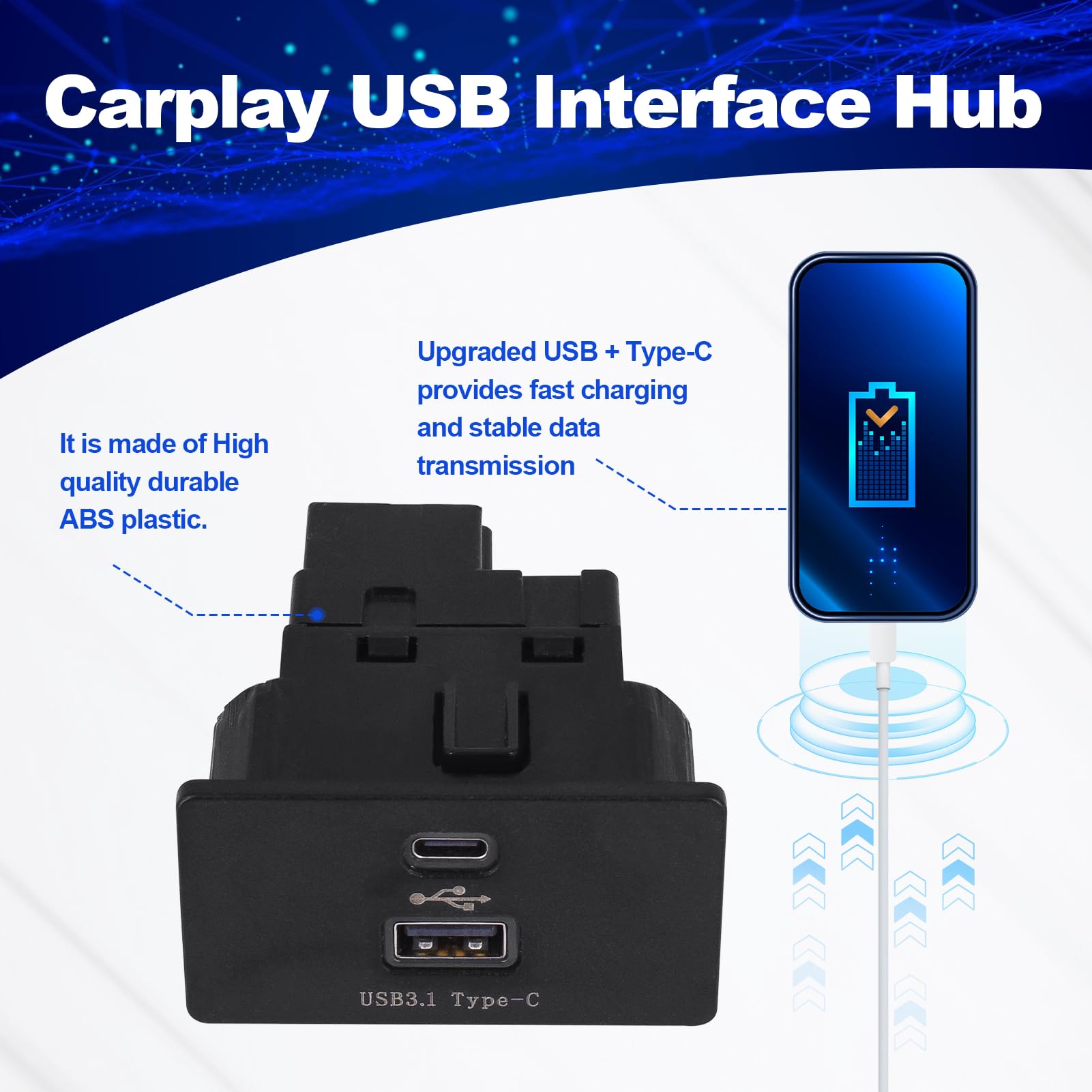 Snapklik.com : Carplay USB Interface Hub Upgrade USB+Type-C Module Fits ...