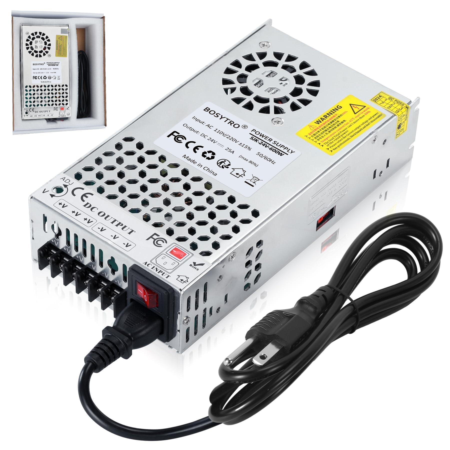 Amazon.com: BOSYTRO 24V 25A 600W DC Switching Power Supply, Universal ...