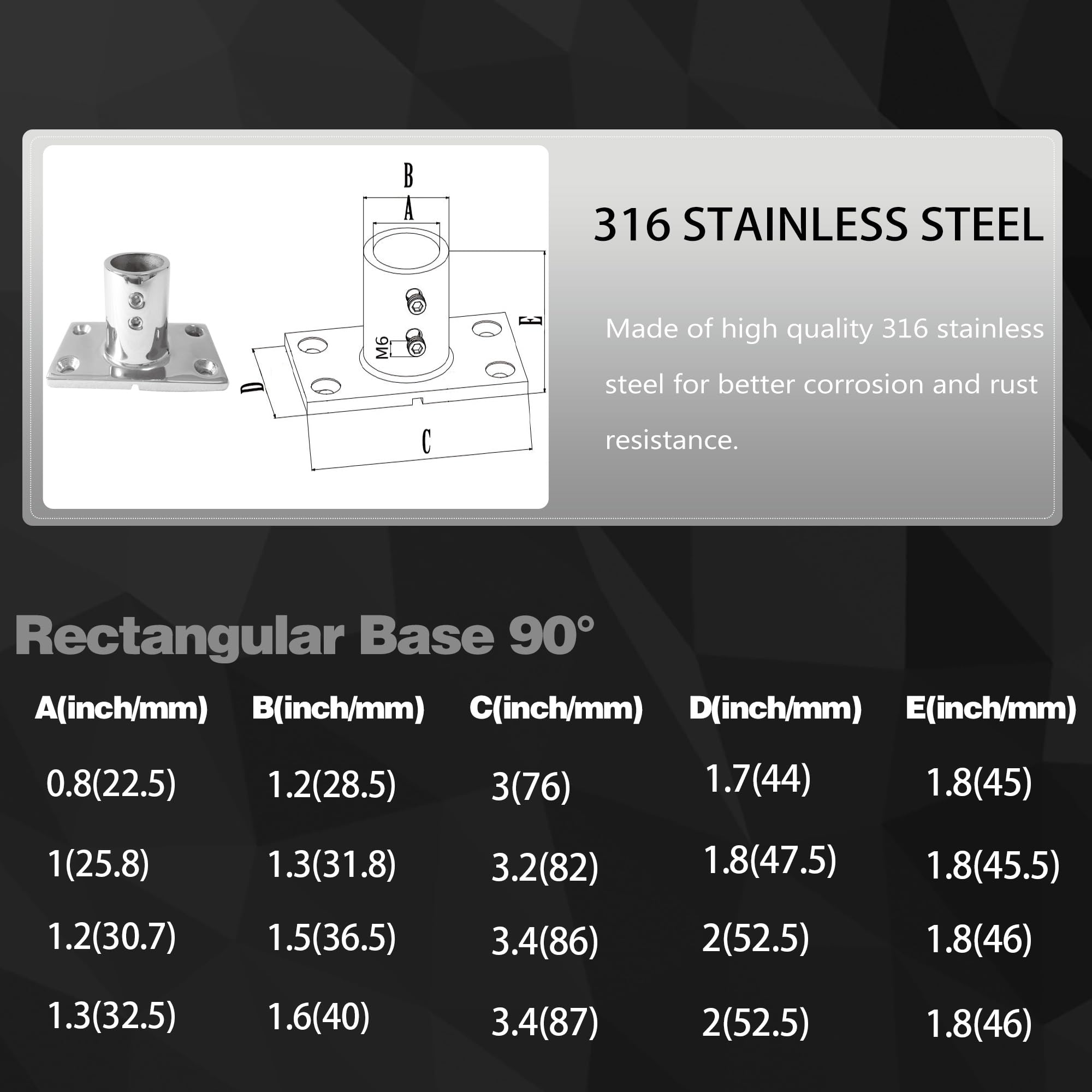 Snapklik.com : Laorde Stainless Steel Boat Rail Fittings 60/90 Degree ...
