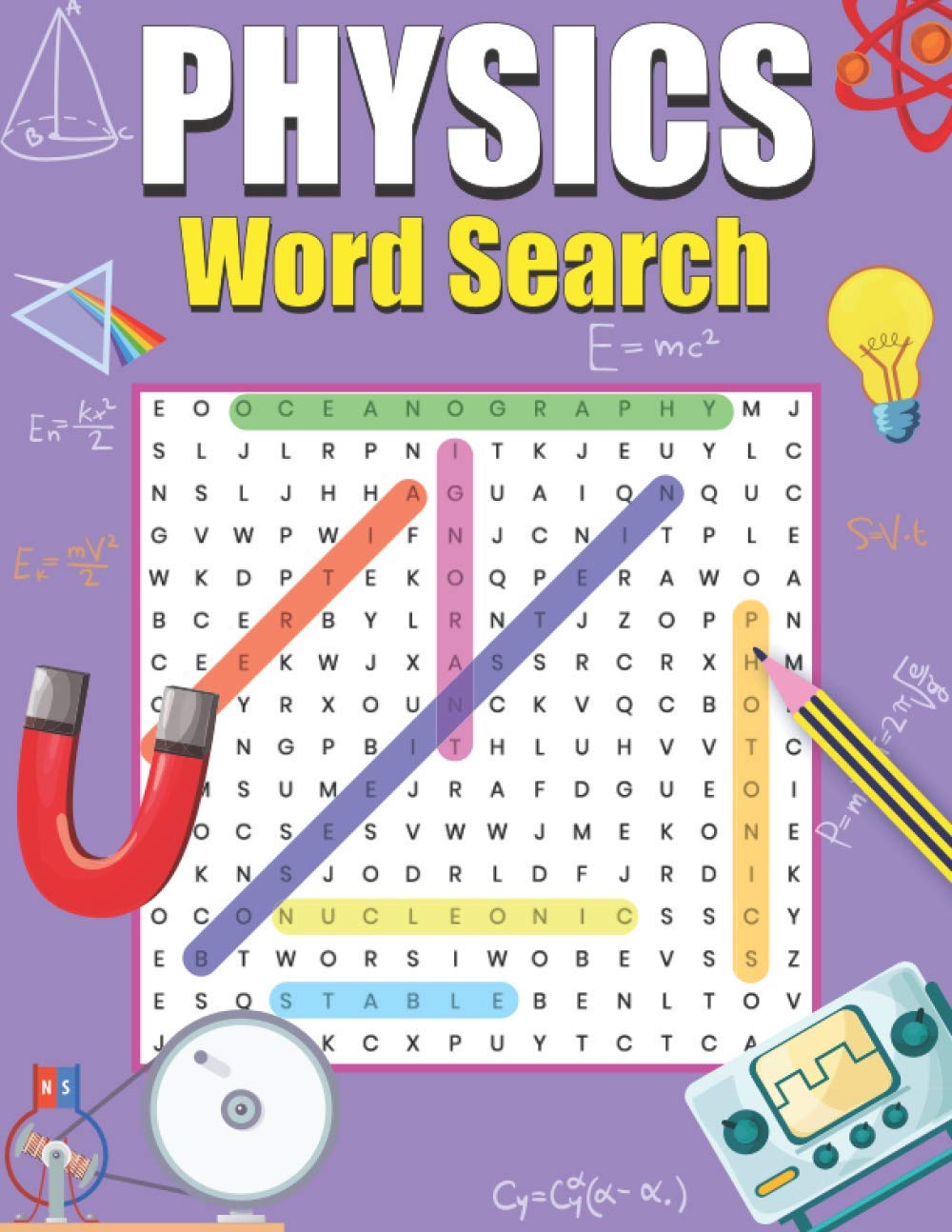 Physics Word Search: Large Print Word Search Puzzle Book For Adults And ...