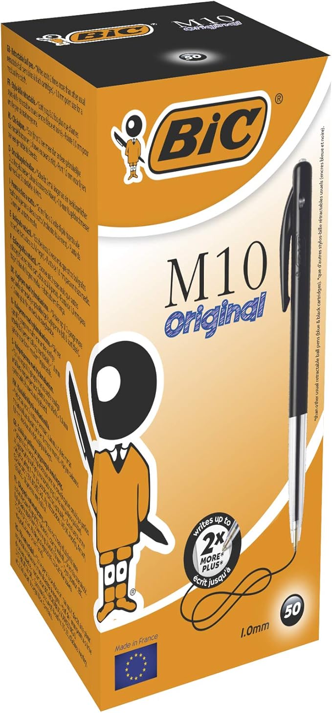 Amazon.com : BIC M10 Original Ballpoint Pens Black 50 Box : Mechanical ...