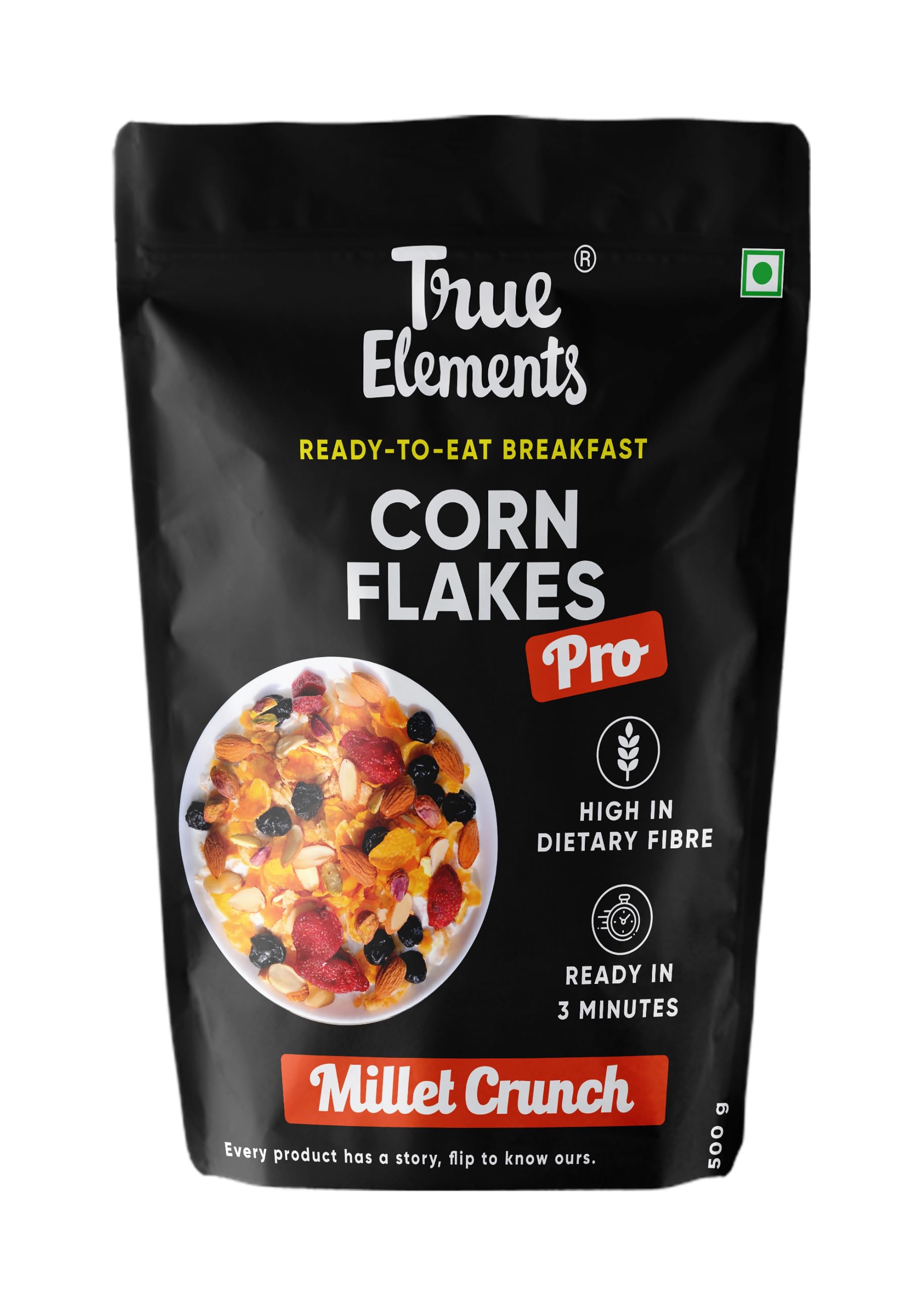 True Elements Corn Flakes Pro Millet Crunch 500gm With Goodness | Desertcart South Africa