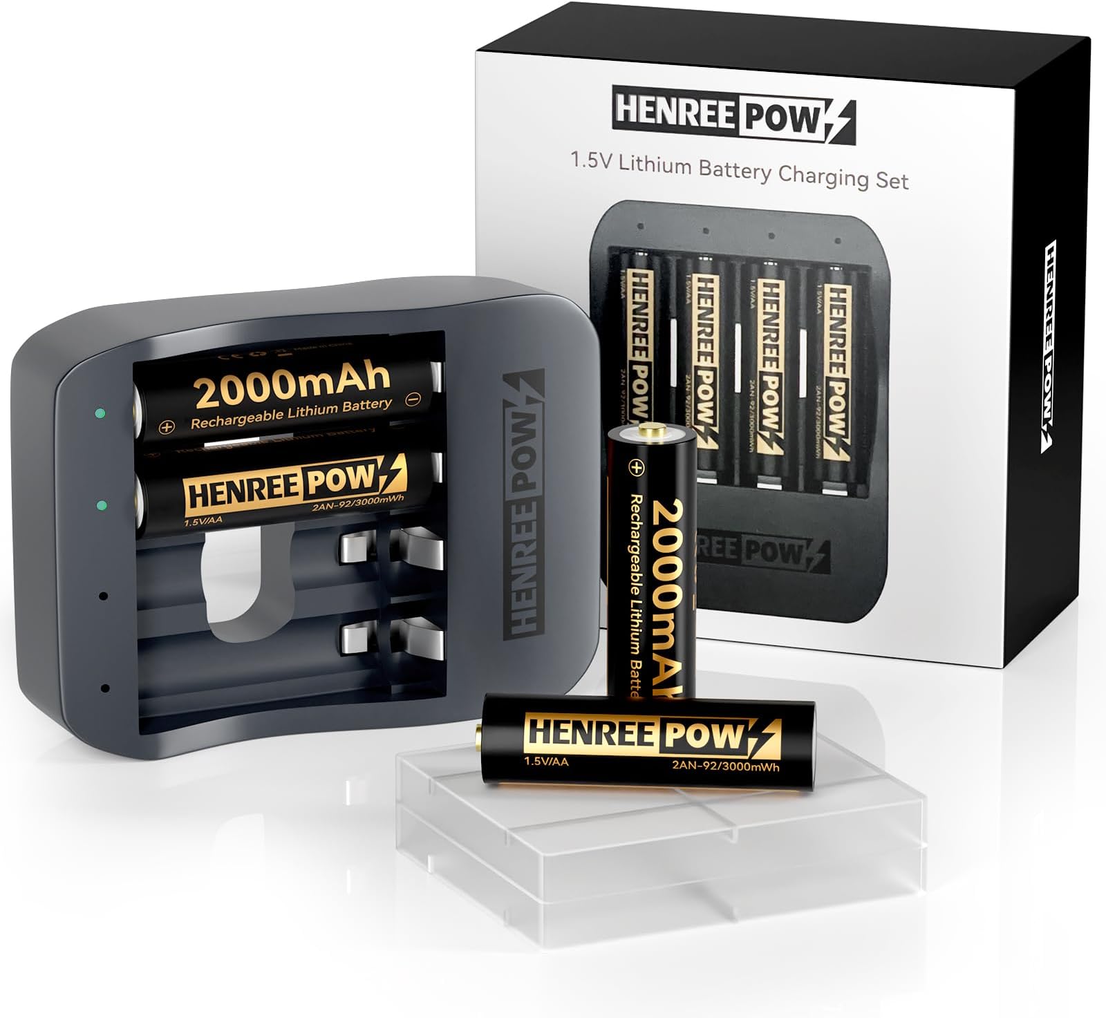 Amazon.com: Henreepow AA 1.5V Lithium Rechargeable Battery, Real High ...