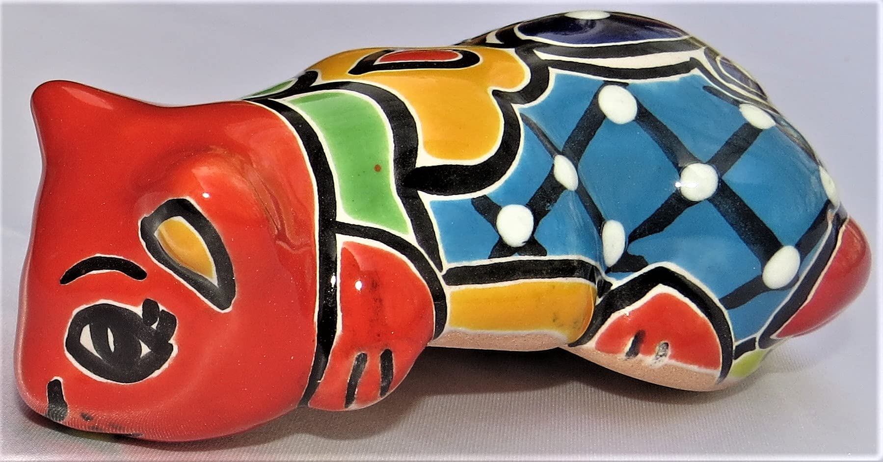 Buy Generic Mexico Ceramic Cat Home Décor - 5.0 in - Red Multi Color ...