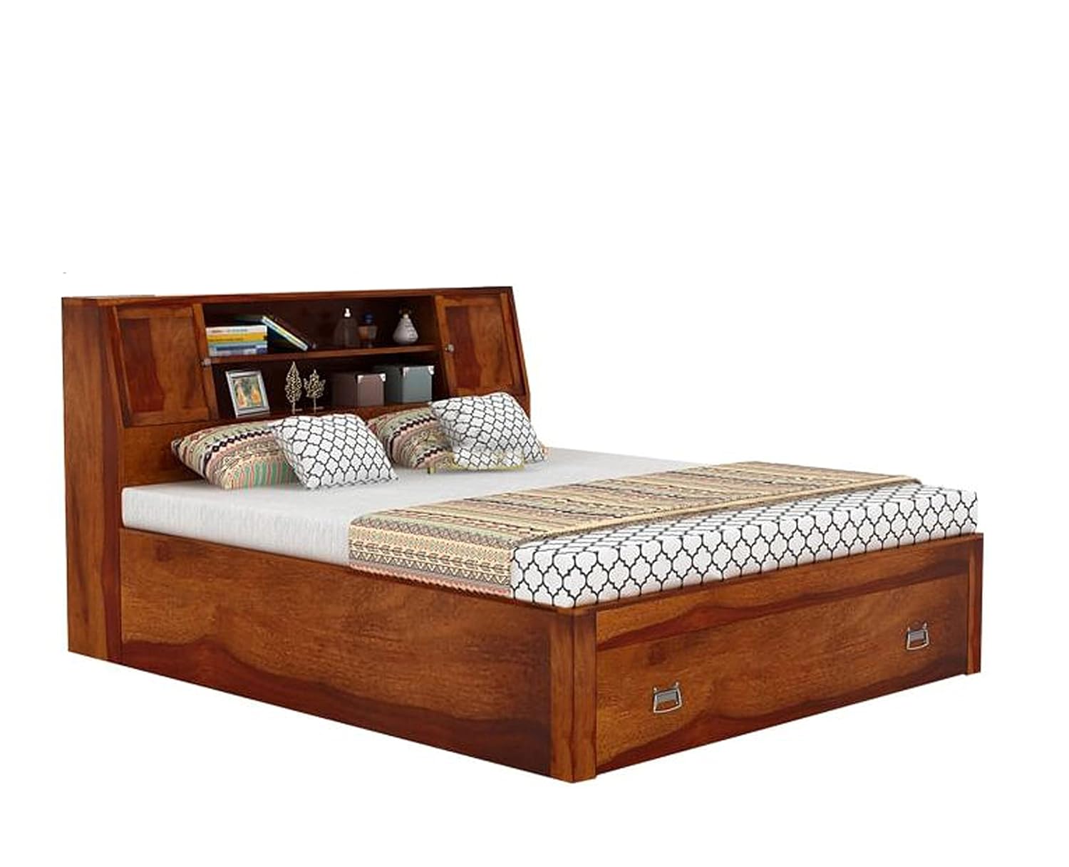 CHANDRA SHEKHAR EXPORTS King Size Bed with Box Storage with Side Tables ...