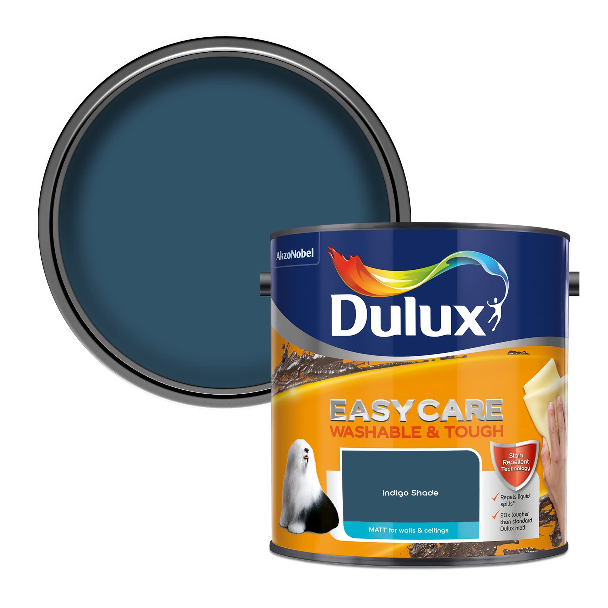 Dulux Easycare Washable & Tough Matt Emulsion Paint - Indigo Shade - 2 ...