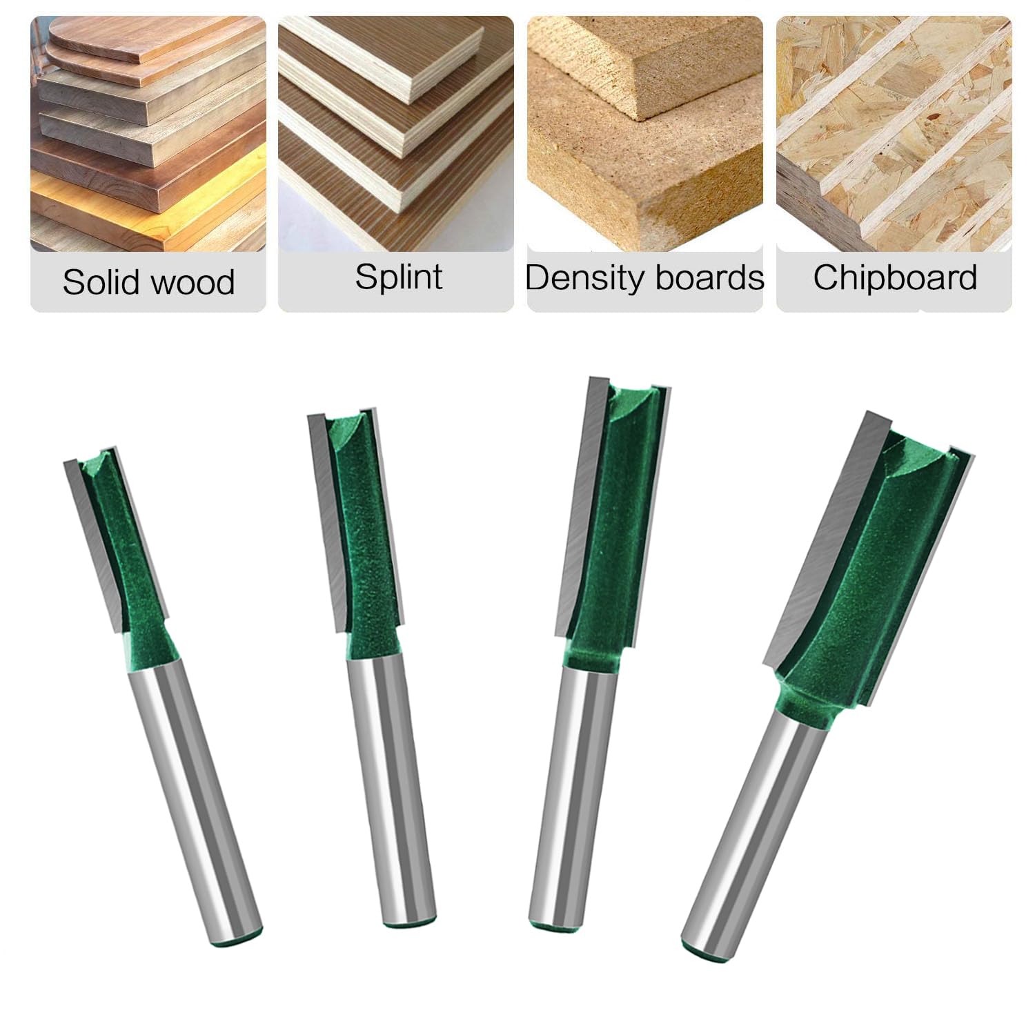 Snapklik.com : Plus Double Flute Straight Router Bit Set, 1/4 Inch ...