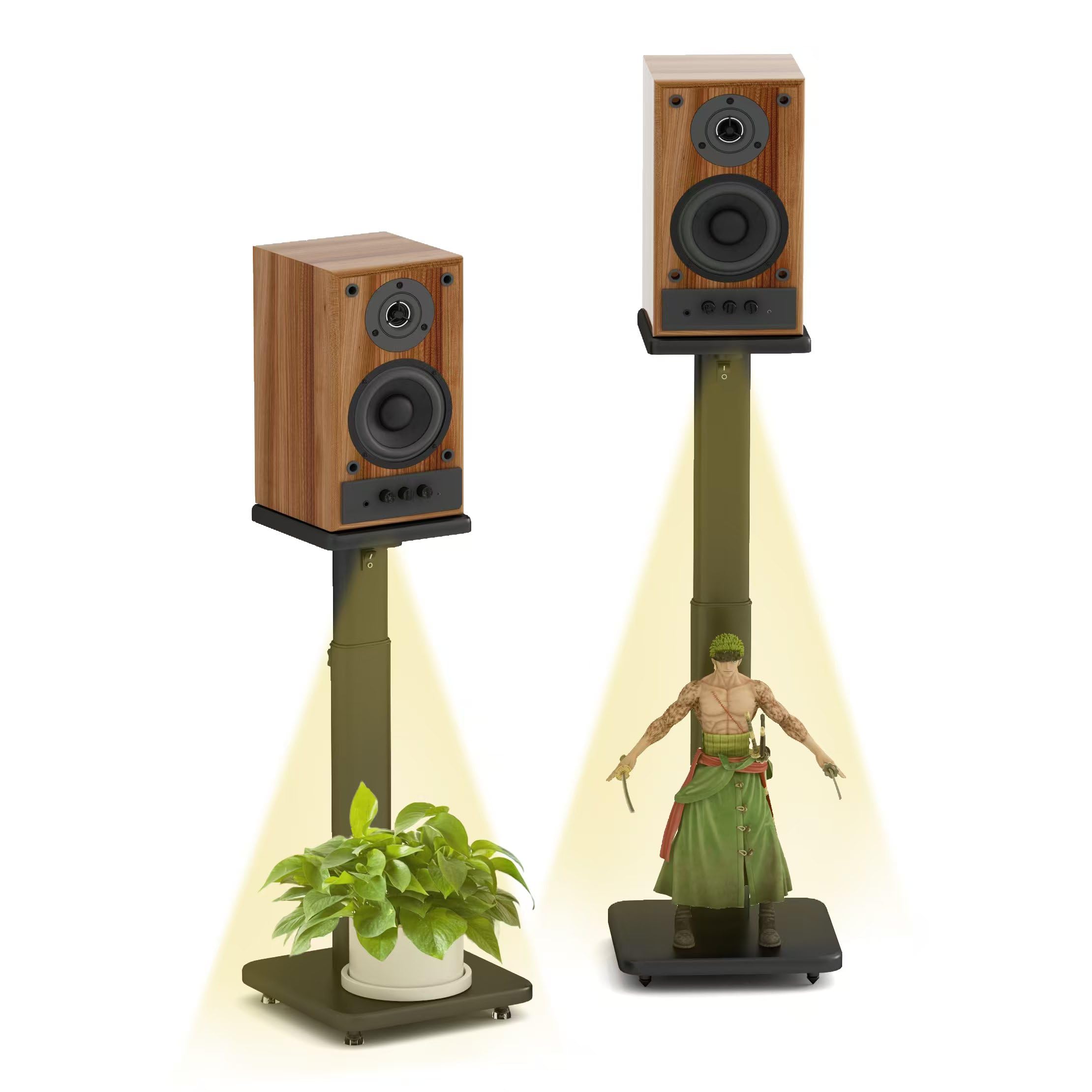 Amazon.com: Adjustable Bookshelf Speaker Stands for Surround-Sound ...