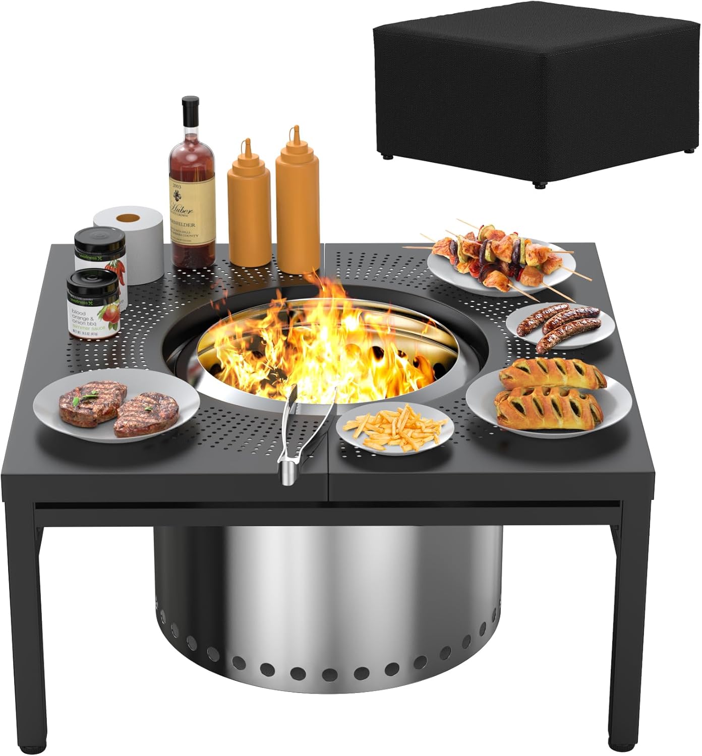 Amazon.com : KEESHA Fire Pit Surround Tabletop for Solo Stove Bonfire ...