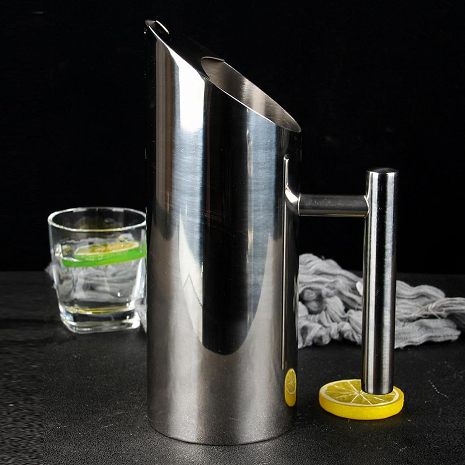 Amazon.com: Water Pitcher with Ice Guard and Handle,Stainless Steel ...