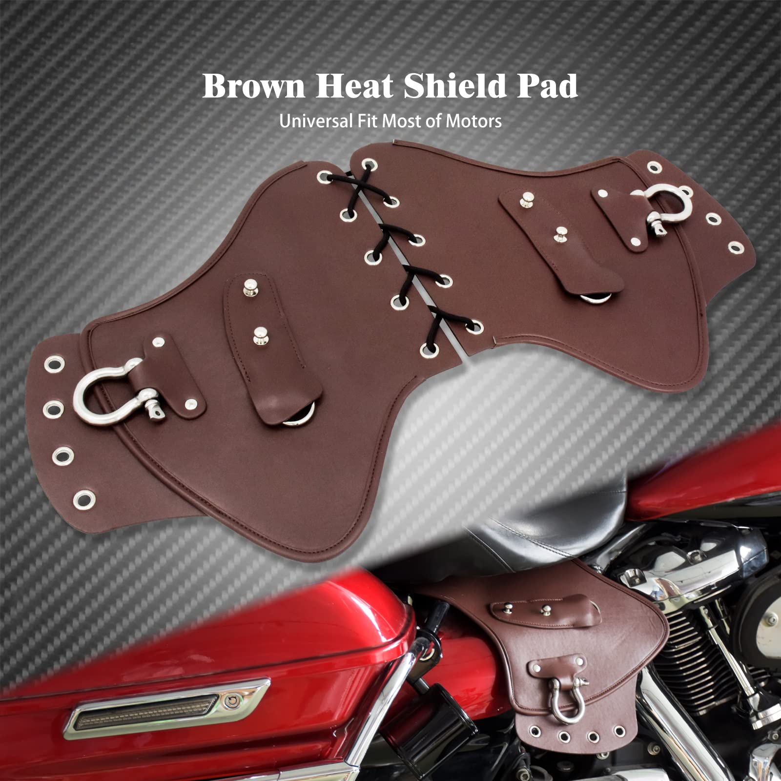 Motorcycle Leather Side Saddle Heat Shield Deflector Universal Fits for ...