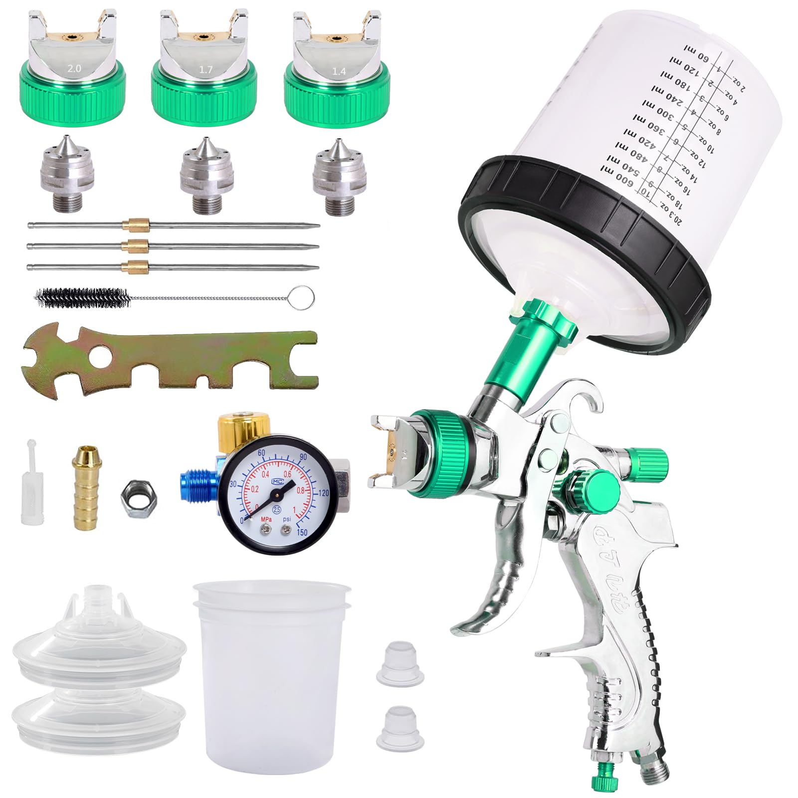 Amazon.com : Paint Sprayer with Paint Mixing Quick Cup,HVLP Spray Gun ...