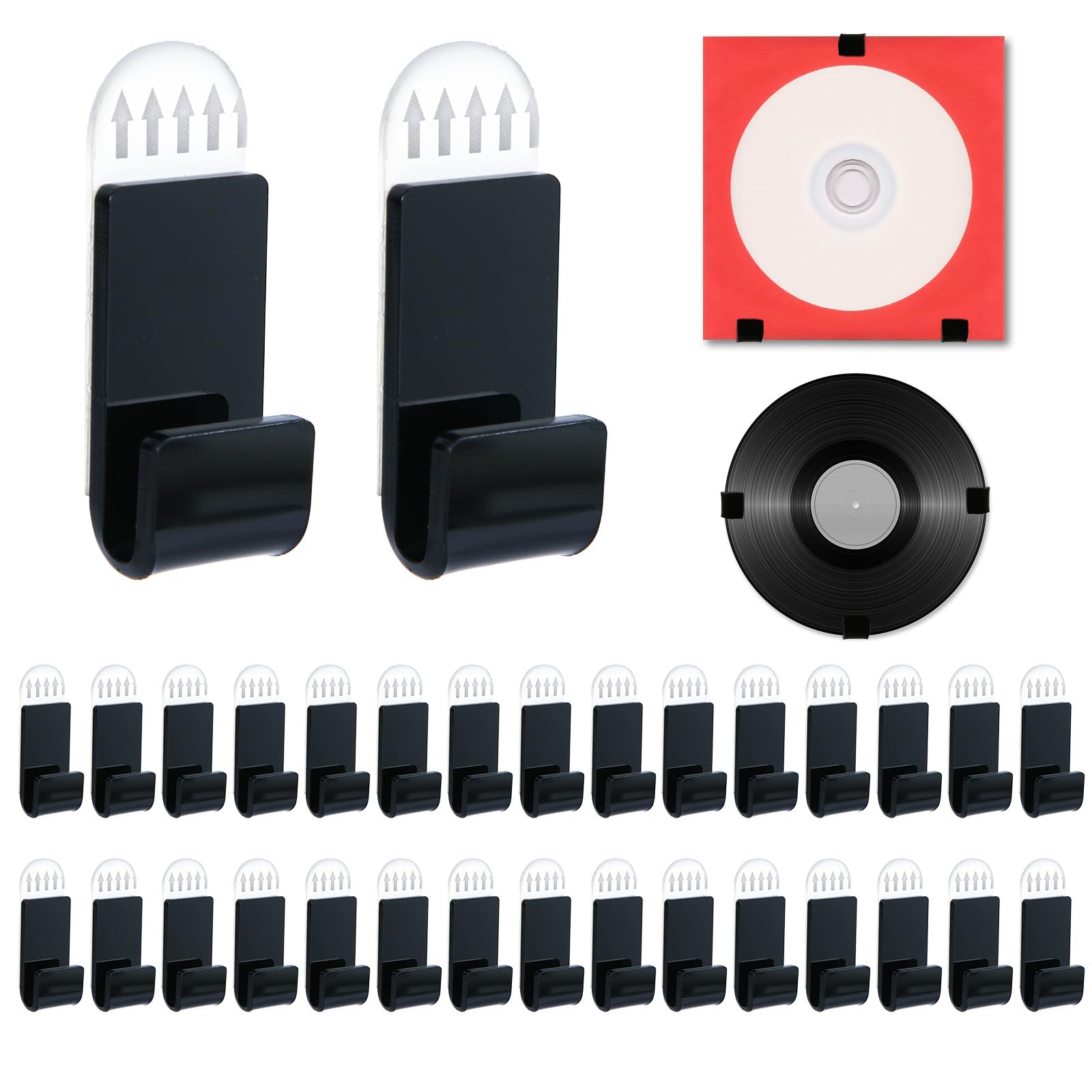 Amazon.com: 30pcs Vinyl Record Wall Mount Display Holder, 10 Sets Acrylic Vinyl Record Hanger ...