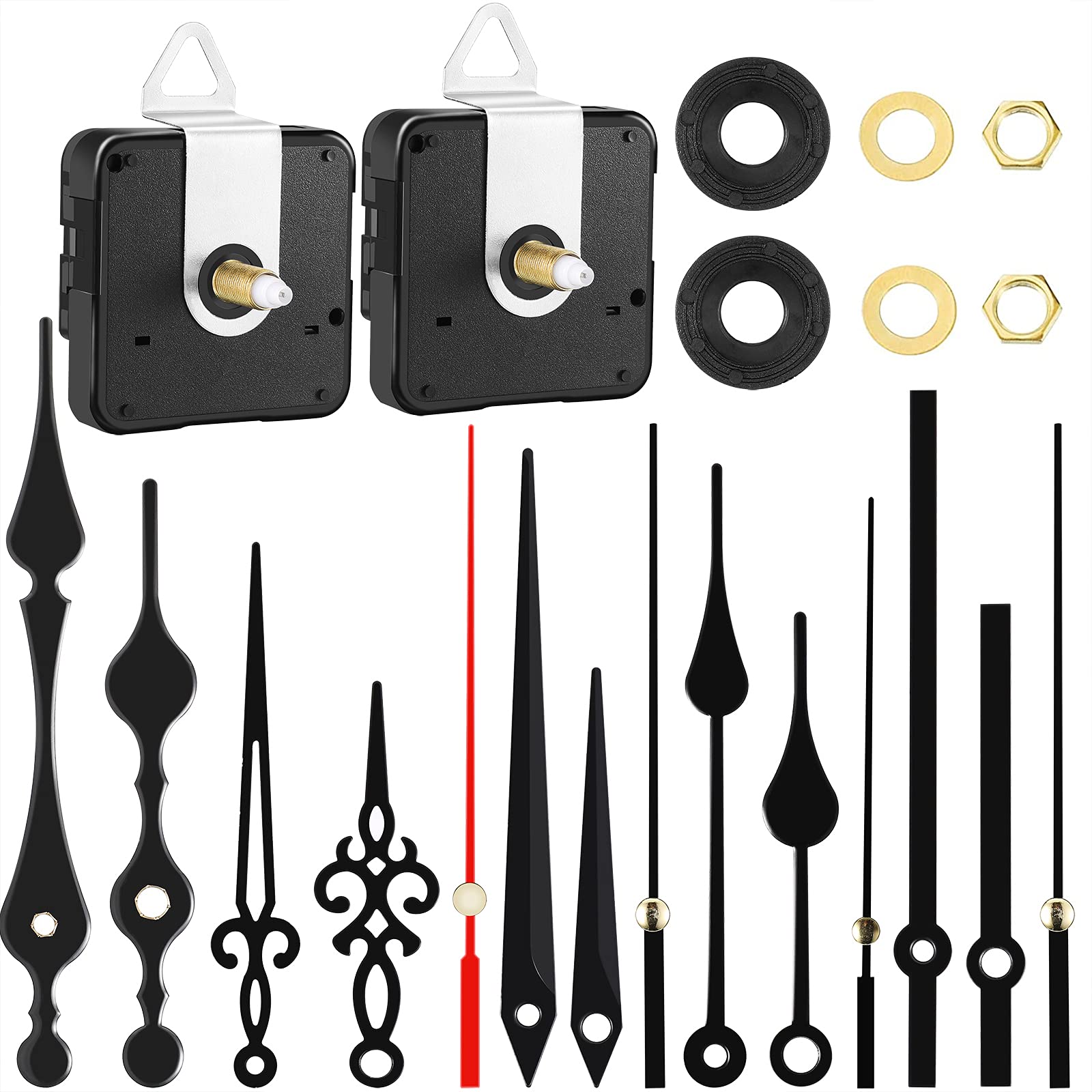 Buy Xiwei 2 Pieces DIY Clock Kit Quartz Clock Movement Replacement ...