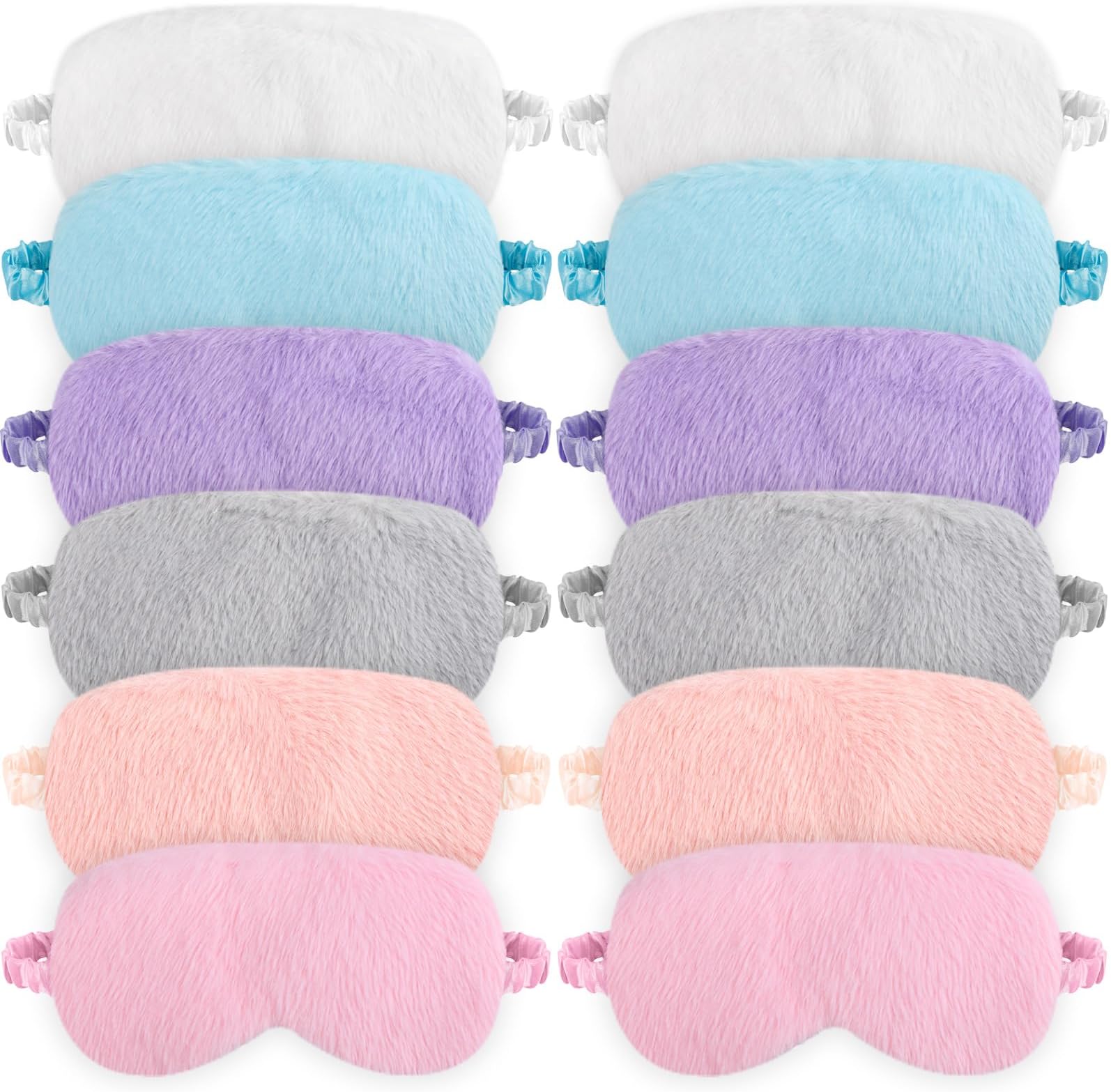 Amazon.com: Cuffbow 12 Pcs Plush Sleeping Eye Masks Bulk Comfortable ...