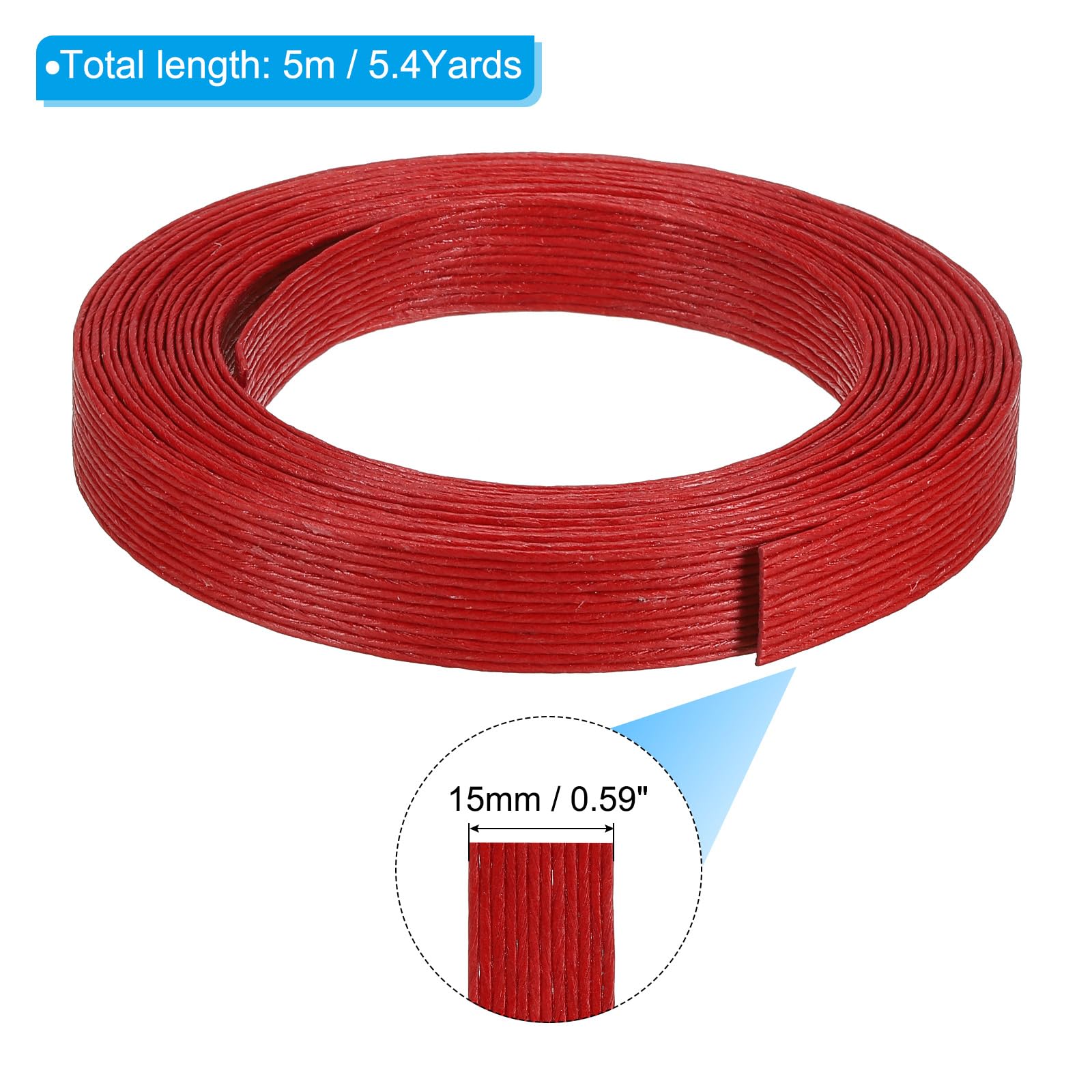 PATIKIL 5.4 Yards x 0.6″ Paper Rattan Weaving Cane, 12-Ply Paper Rattan ...