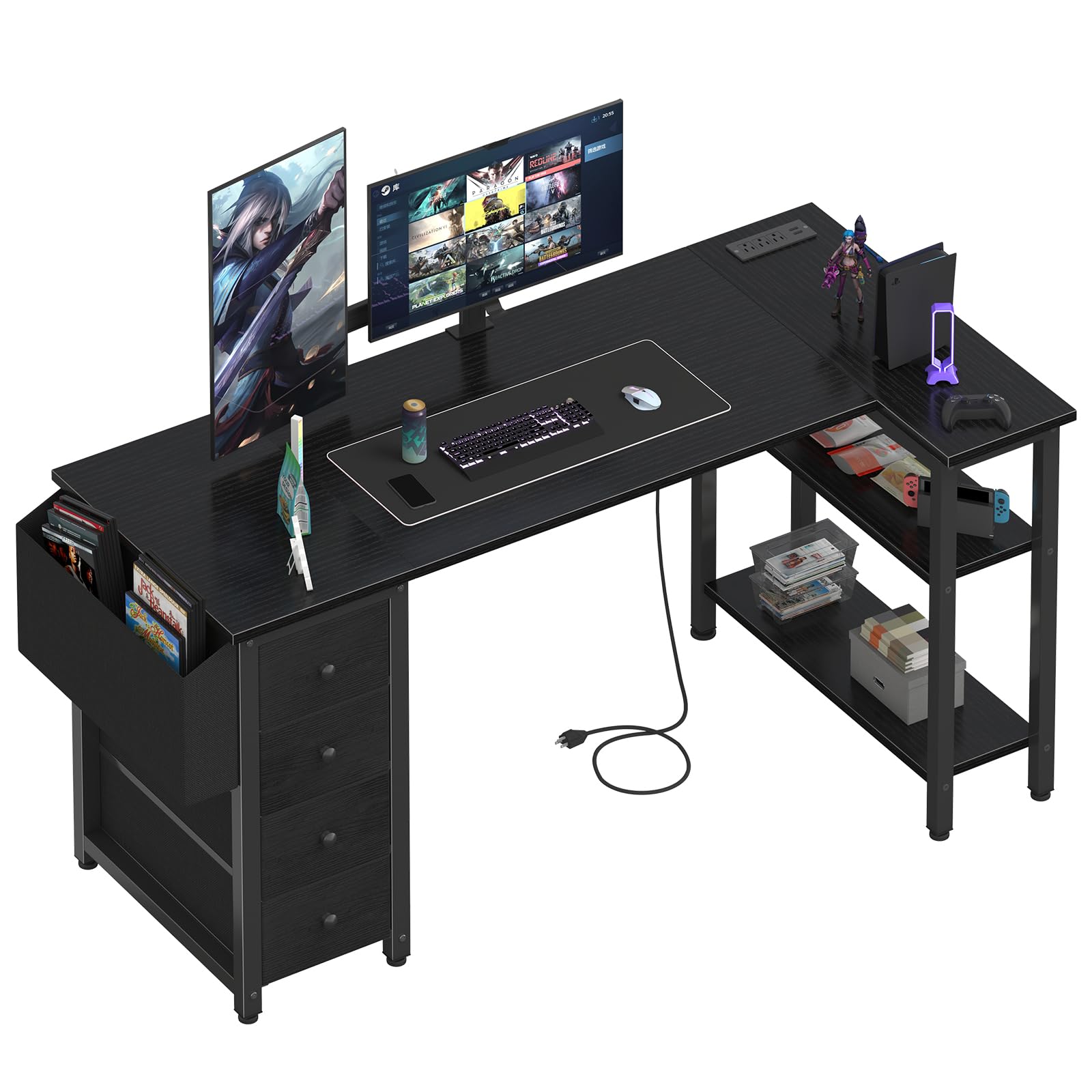 Snapklik.com : Lufeiya L Shaped Gaming Desk