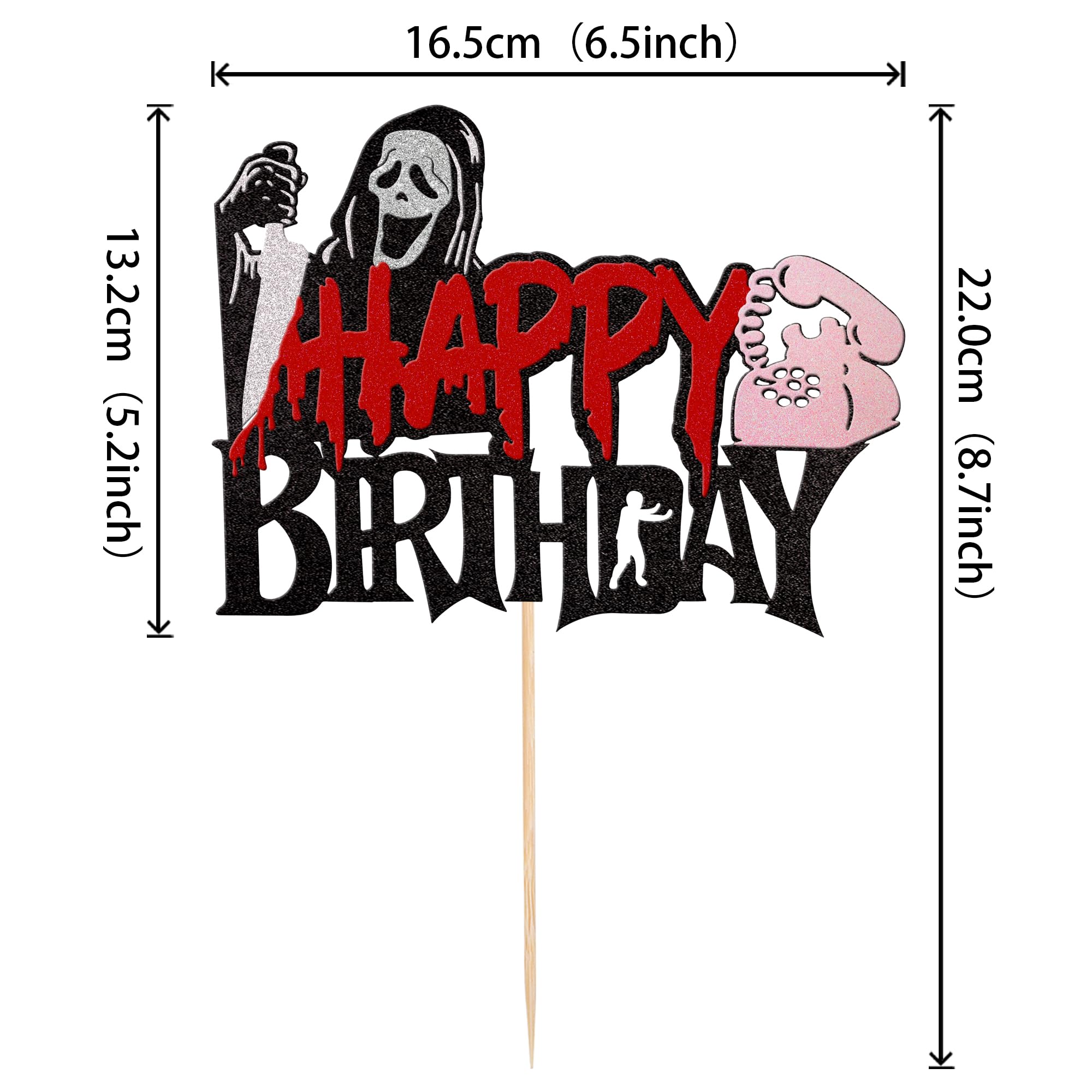 Snapklik.com : 1 PCS Classic Horror Cake Topper - Glitter Assembled ...