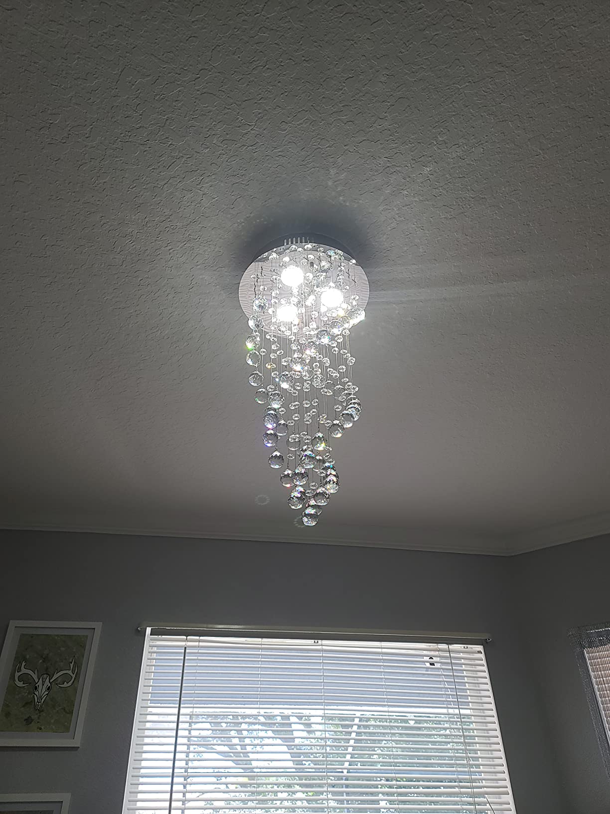 $13/mo - Finance Luxury K9 Crystal Ball Light Fixture, Modern Spiral ...